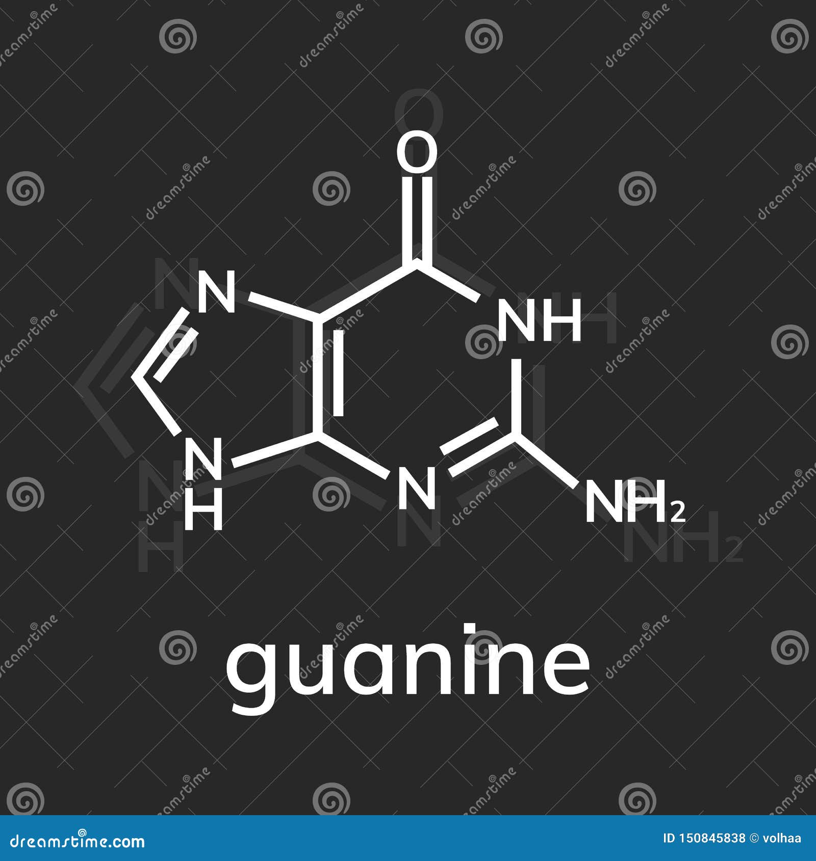 Guanine Chemical Formula Vector Illustration | CartoonDealer.com #150248202