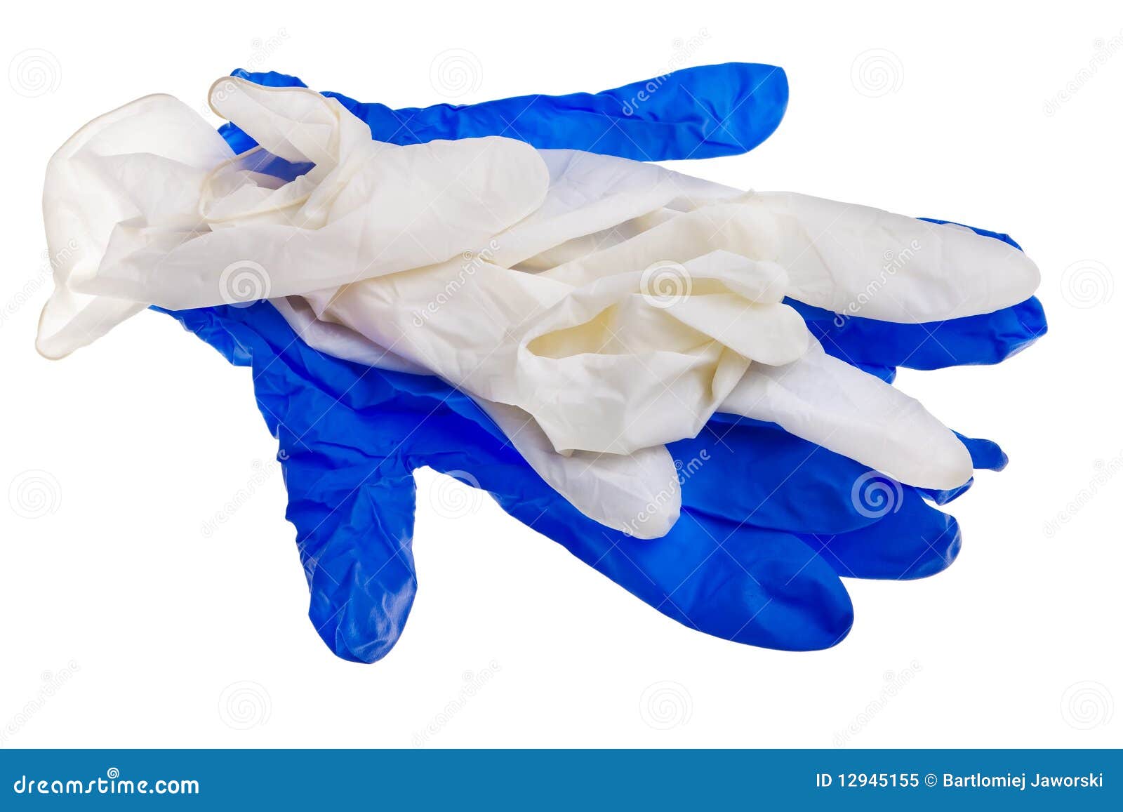 Guanti Blu E Bianchi Del Lattice. Immagine Stock - Immagine di ...