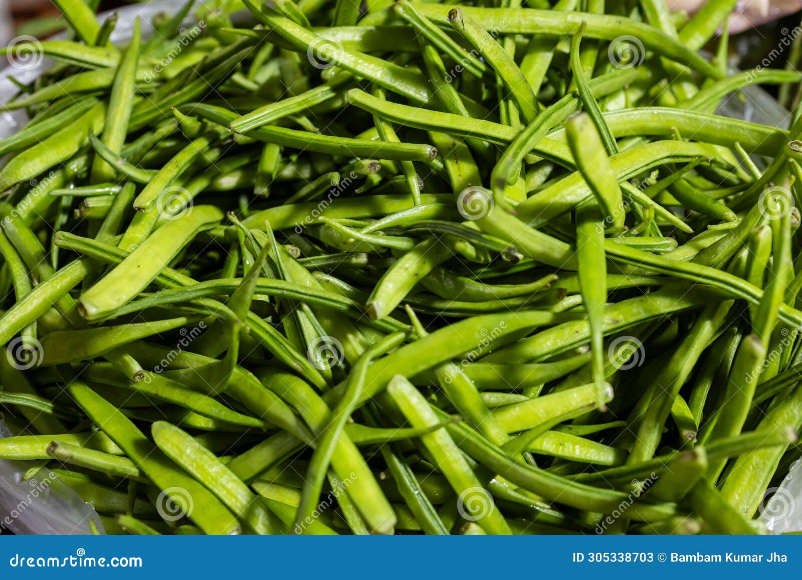 Guar or Cluster Bean at Vegetable Store for Sale at Evening Stock Image ...