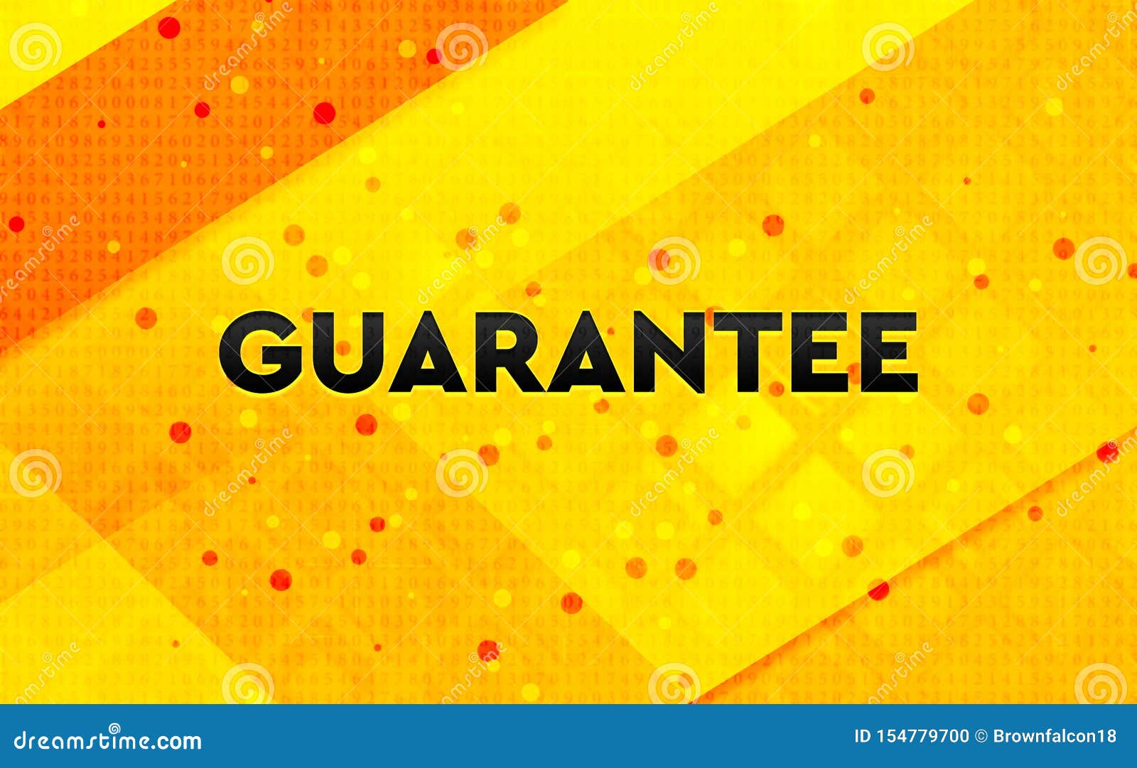 Guarantee Abstract Digital Banner Yellow Background Stock Illustration ...