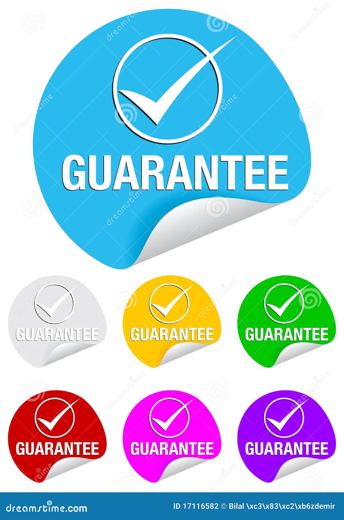 Guarantee Check Mark,round Stickers Stock Vector - Illustration of ...