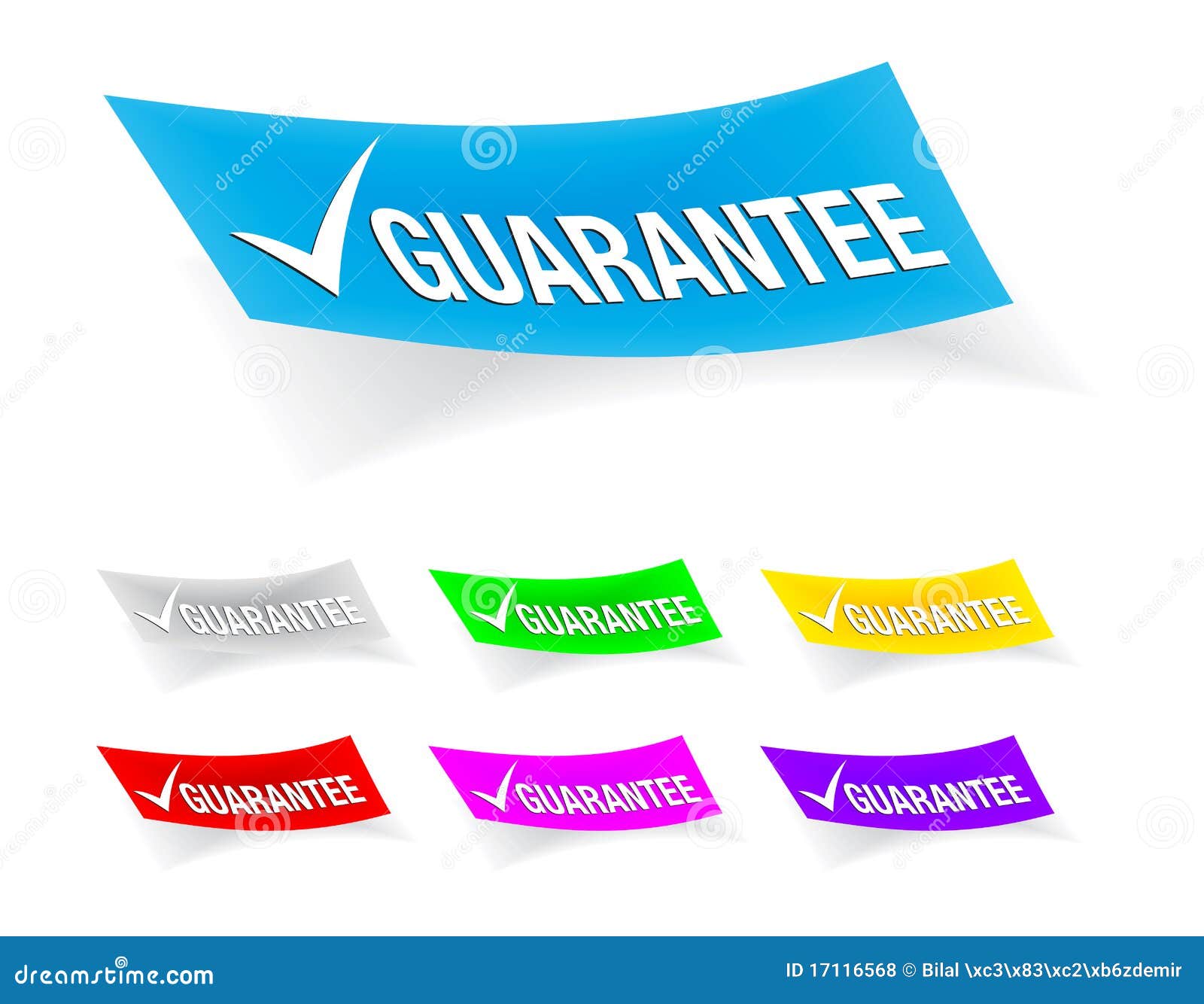Guarantee Check Mark,stickers Stock Vector - Illustration of commerce ...