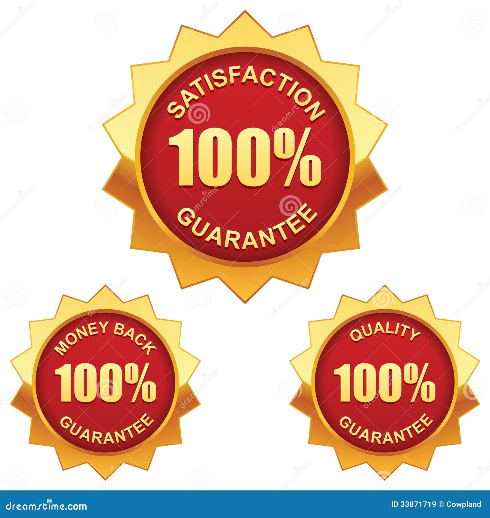 Guarantee golden labels stock vector. Illustration of design - 33871719