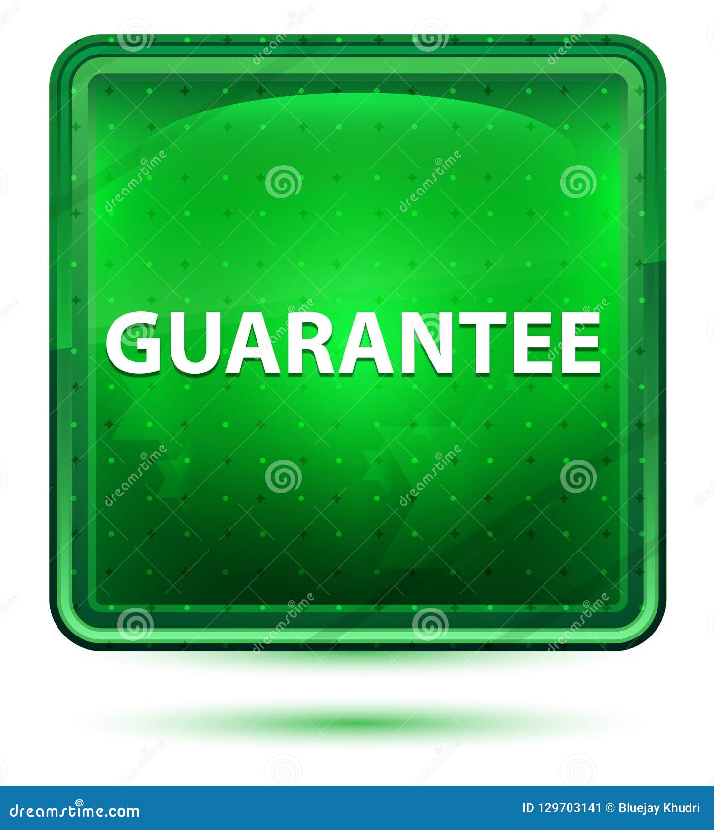 Guarantee Neon Light Green Square Button Stock Illustration ...