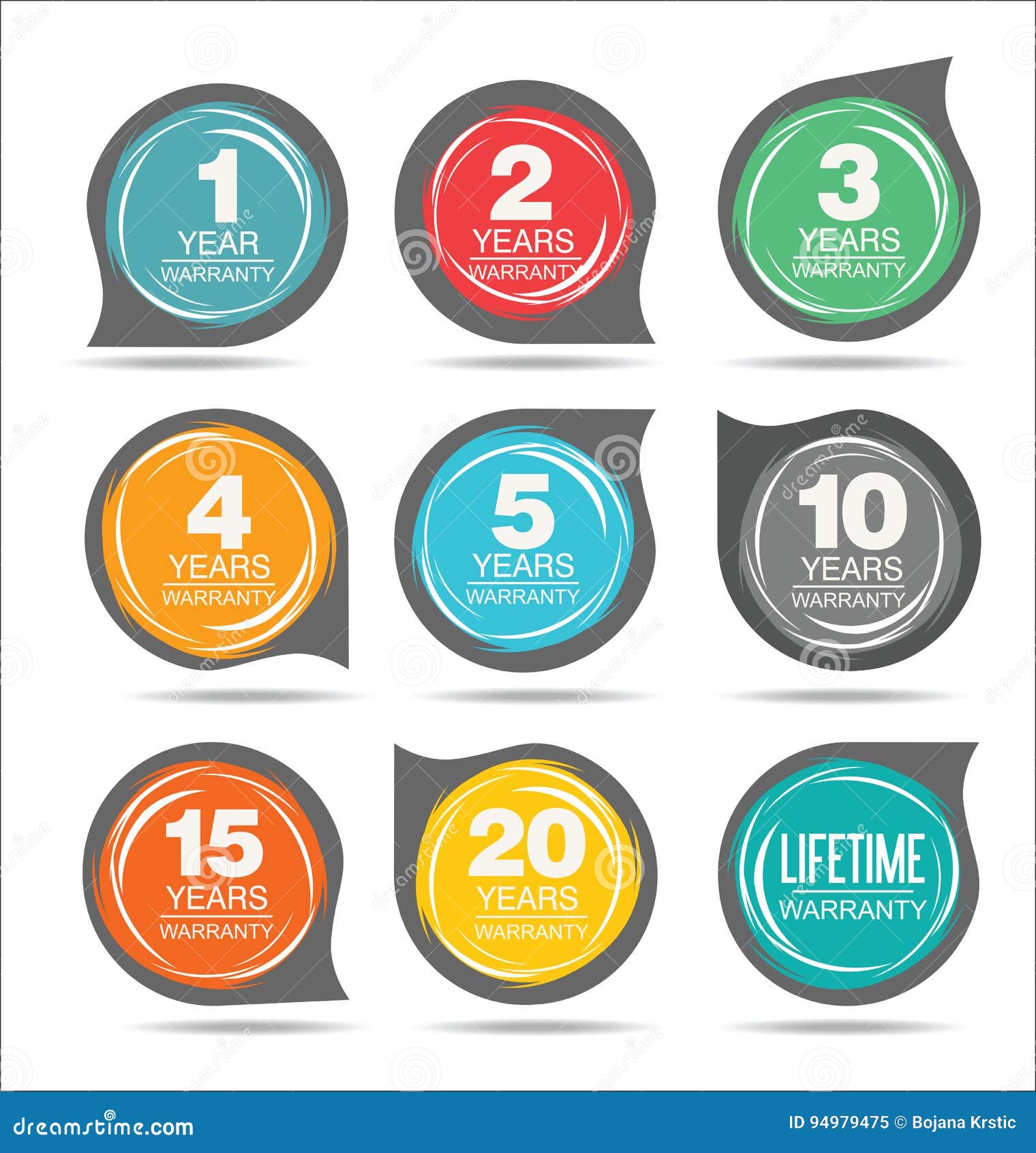 Guarantee Stickers Modern Design Collection Stock Illustration ...