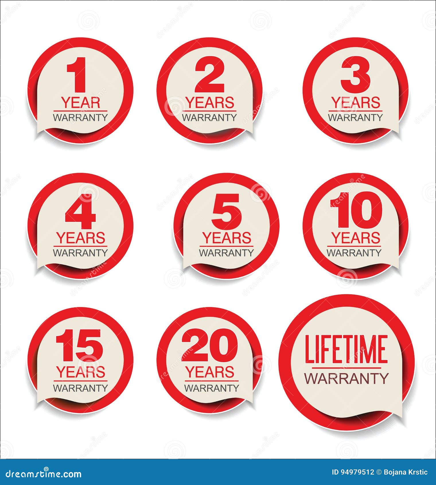 Guarantee Stickers Modern Design Collection Stock Illustration ...