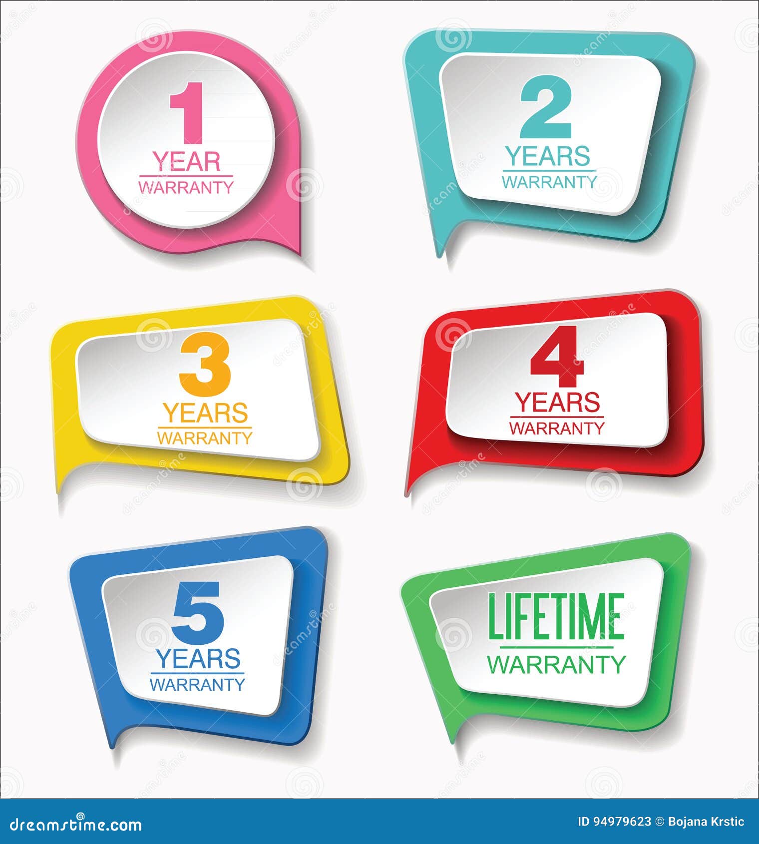 Guarantee Stickers Modern Design Collection Stock Illustration ...