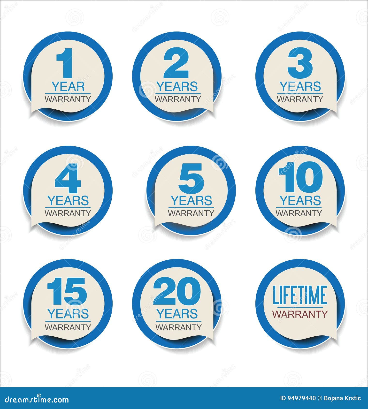 Guarantee Stickers Modern Design Collection Stock Vector - Illustration ...