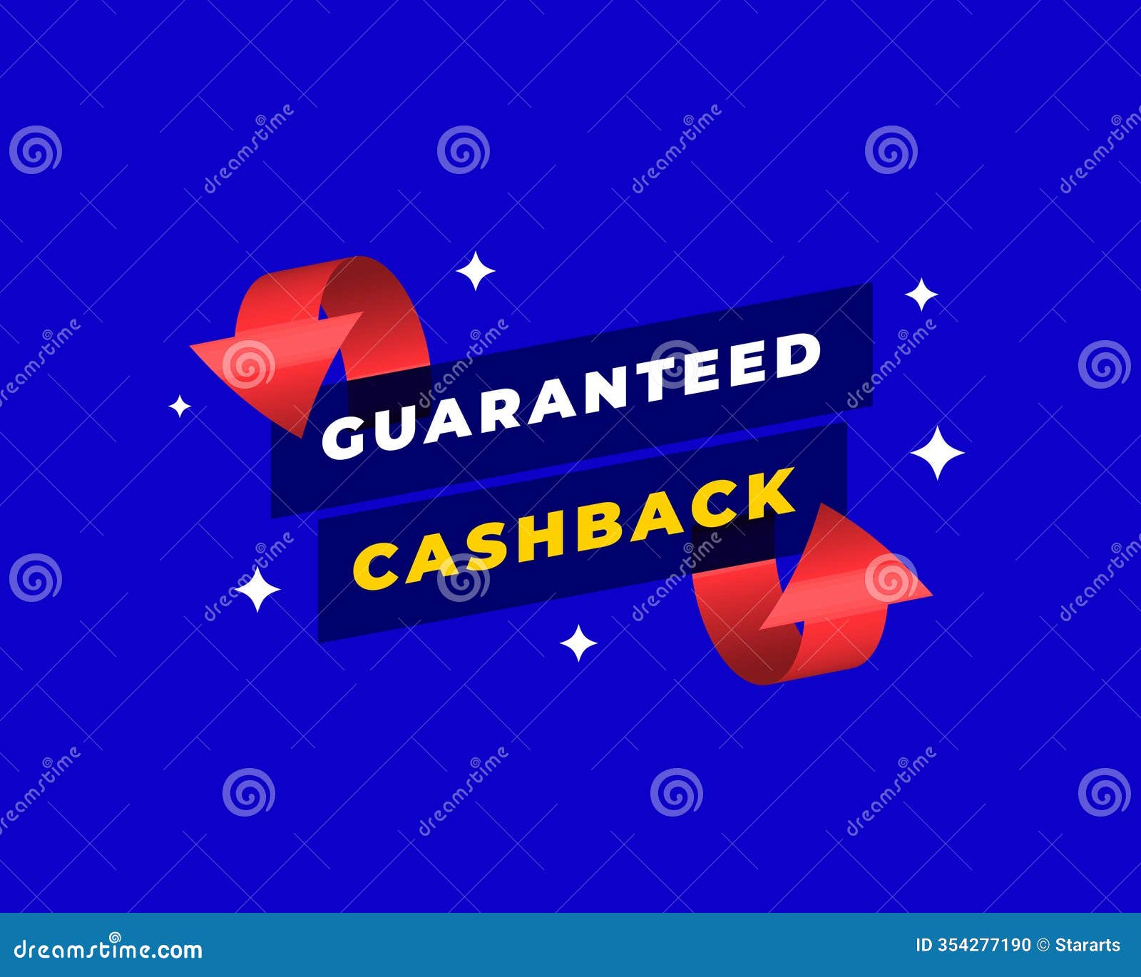 Guaranteed Cashback Service Promo Offer Background Design Stock ...