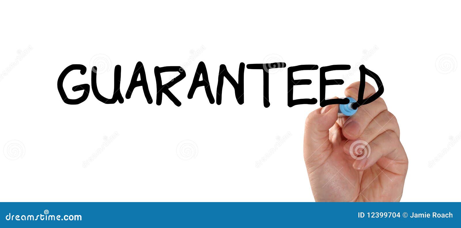 Guaranteed hand marker stock photo. Image of message - 12399704