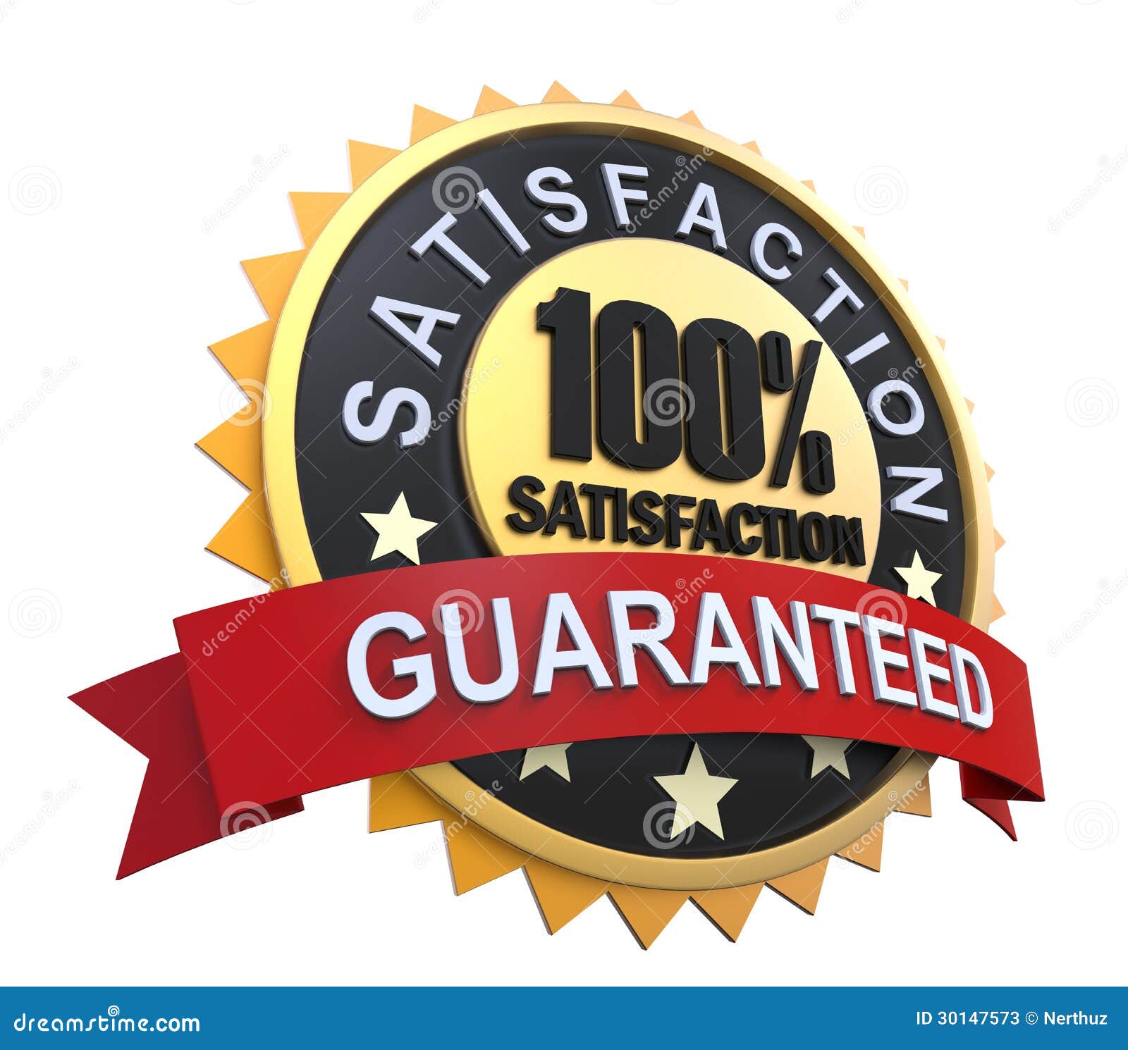 Guaranteed Label with Gold Badge Sign Stock Illustration - Illustration ...