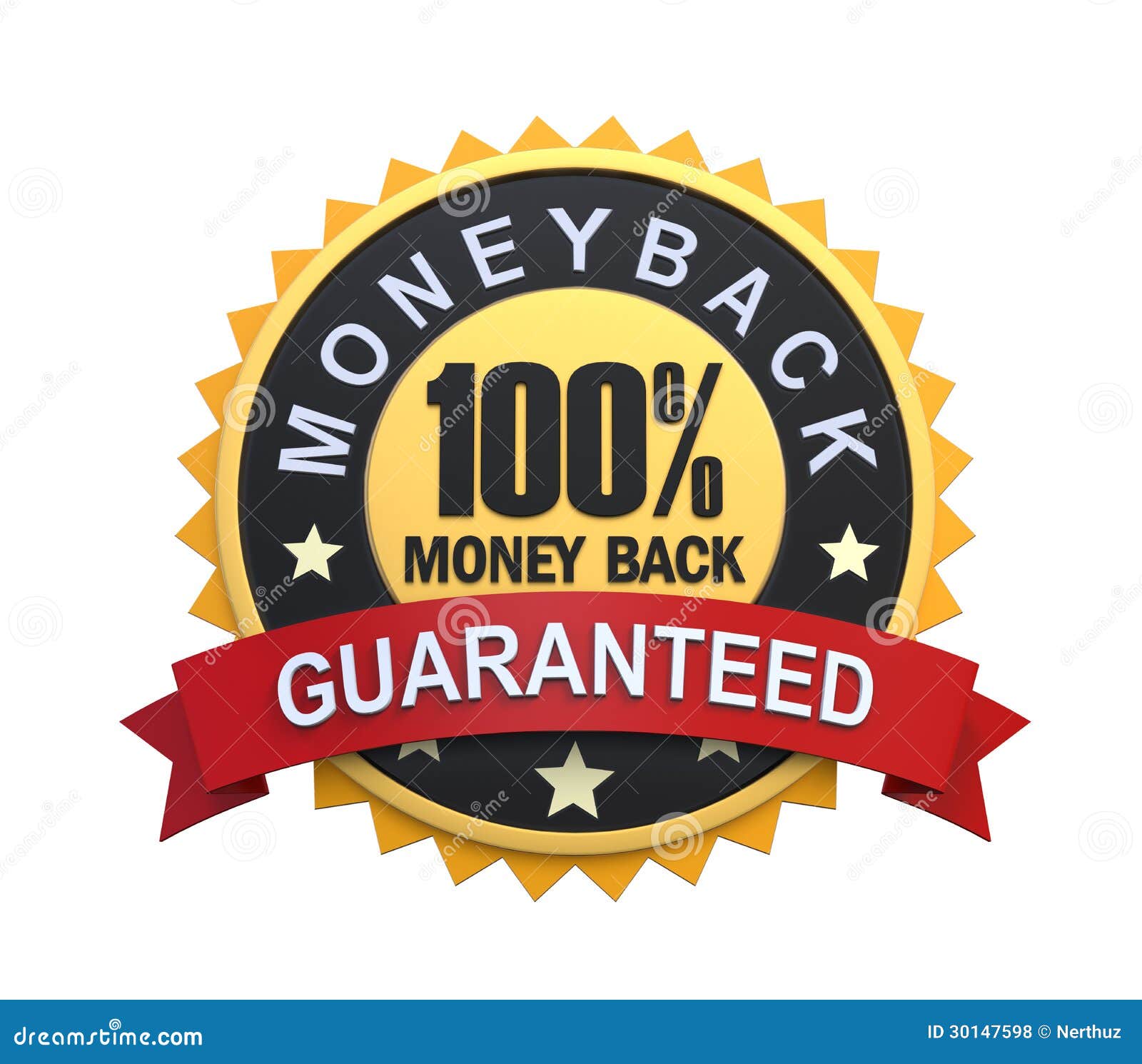 Guaranteed Label with Gold Badge Sign Stock Illustration - Illustration ...