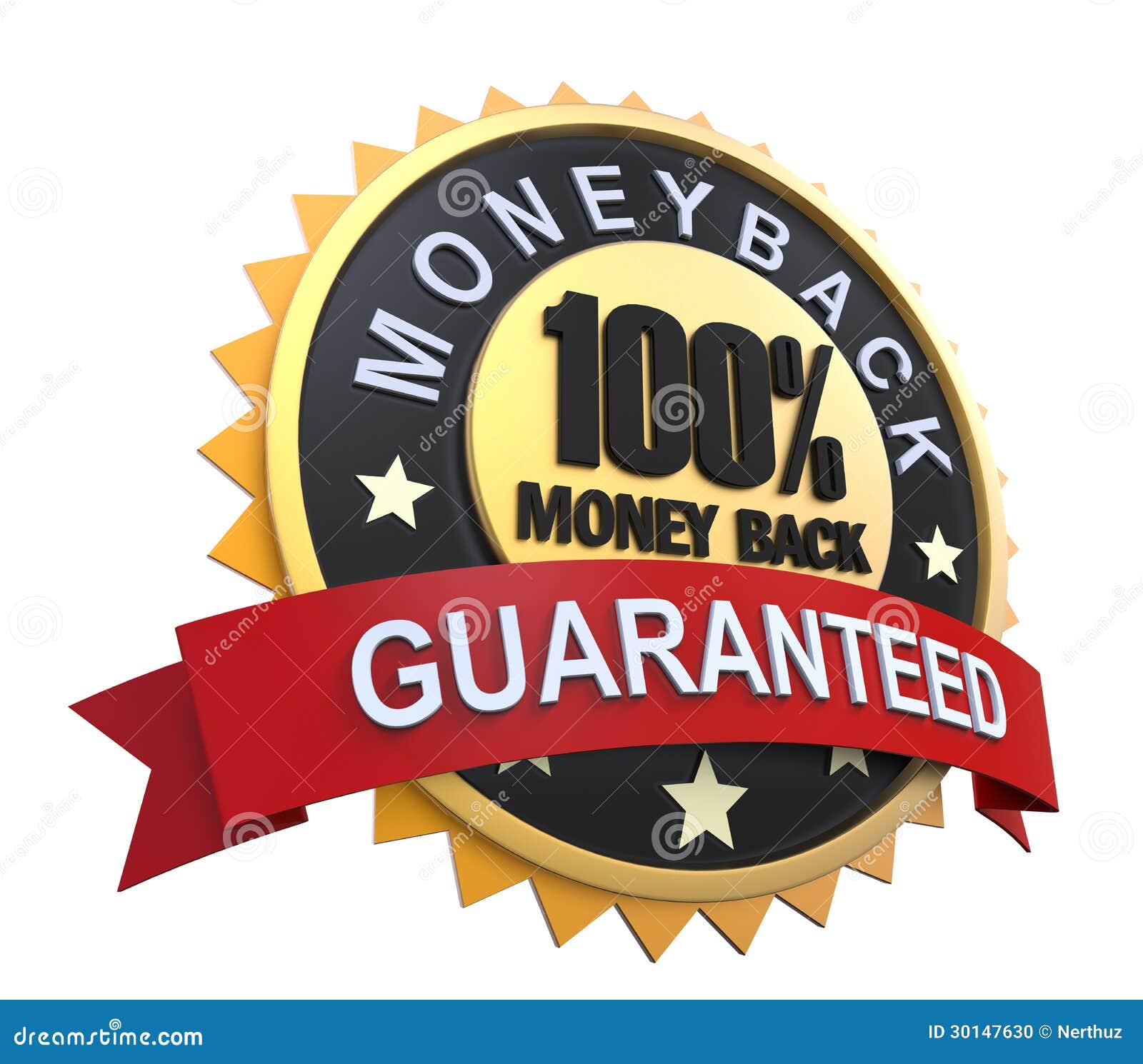 Guaranteed Label with Gold Badge Sign Stock Illustration - Illustration ...