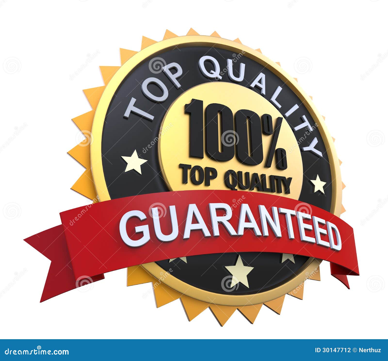 Guaranteed Label with Gold Badge Sign Stock Illustration - Illustration ...