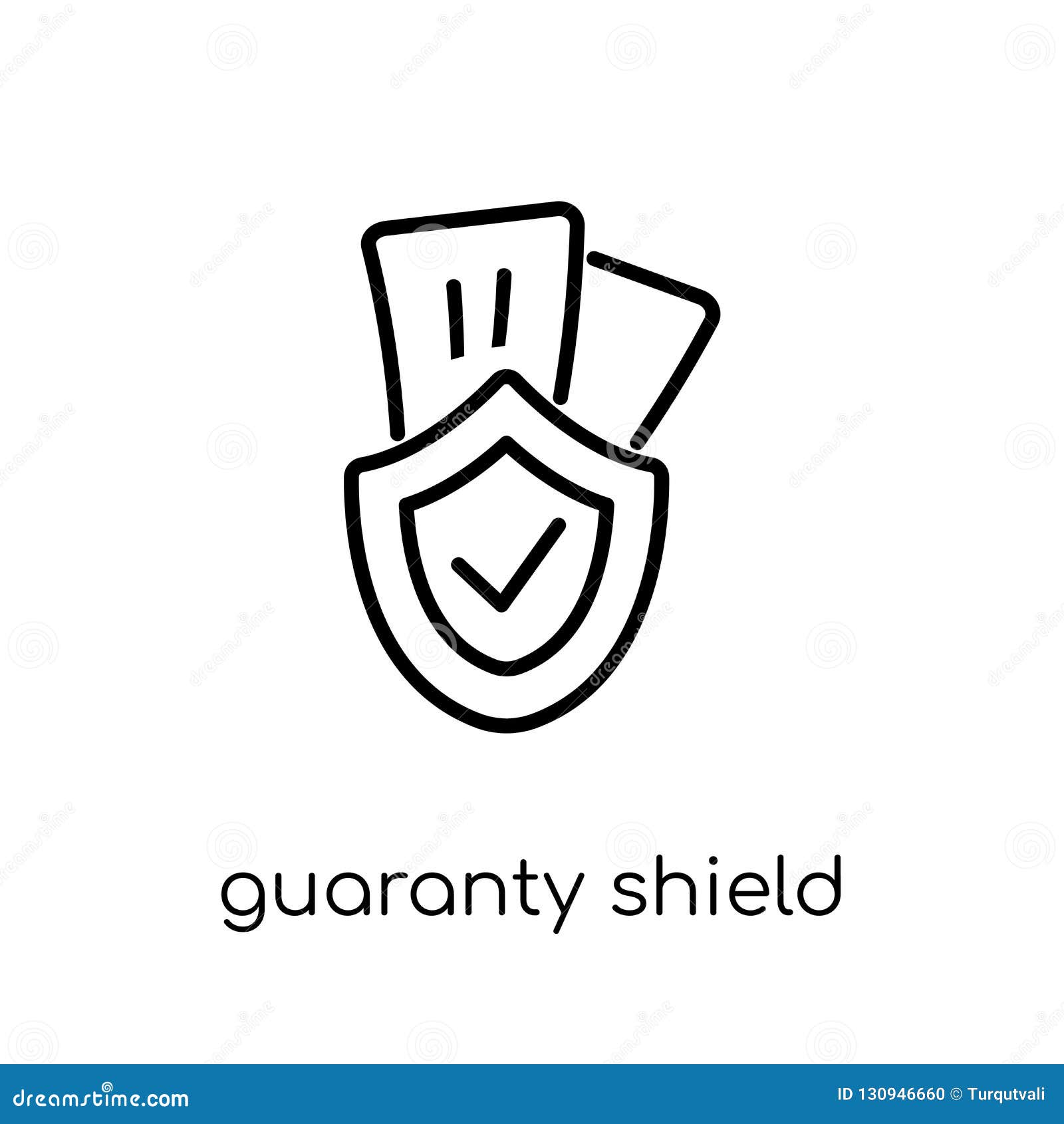 Guaranty Shield Linear Icon. Modern Outline Guaranty Shield Logo Vector ...