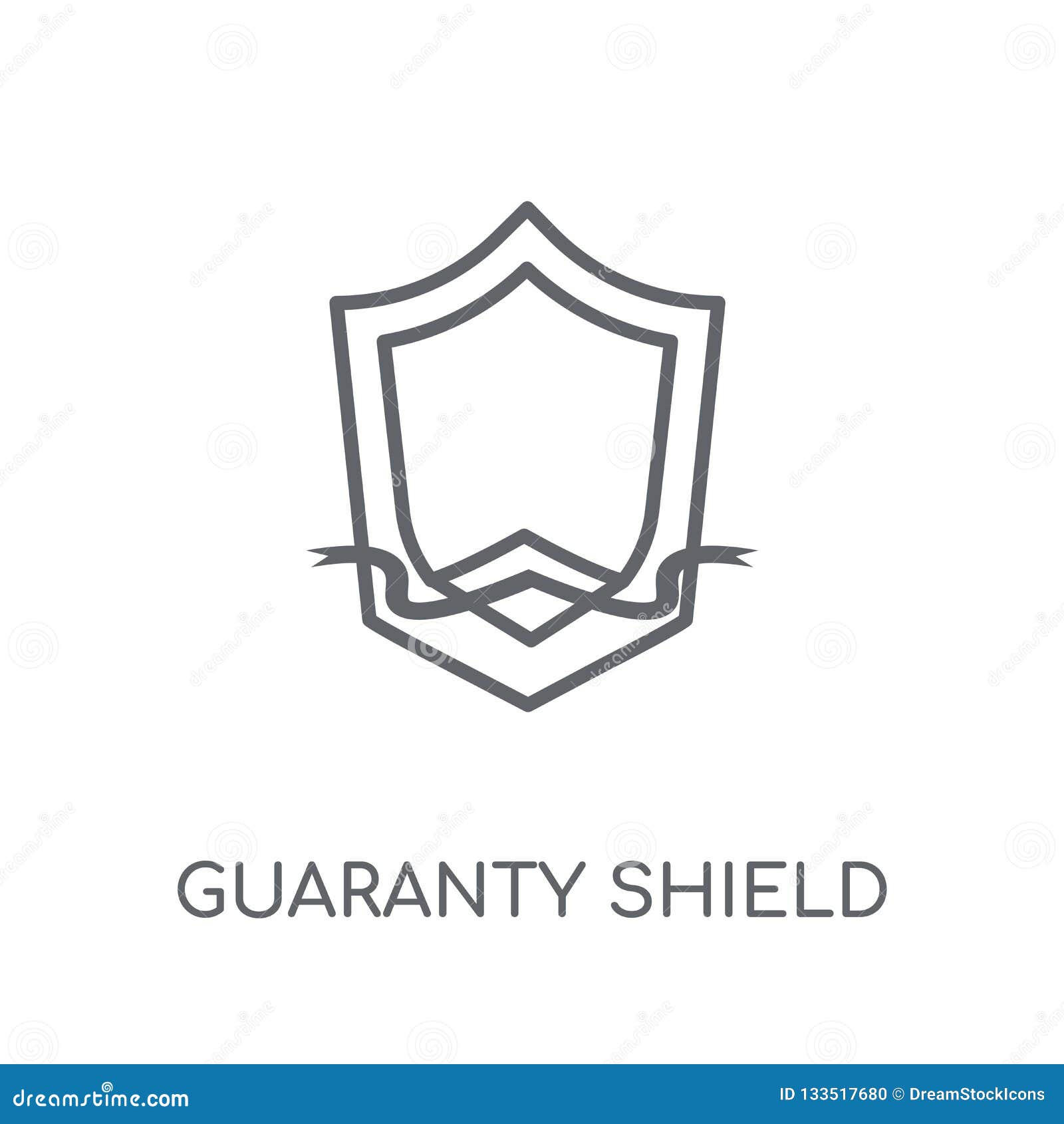 Guaranty Shield Linear Icon. Modern Outline Guaranty Shield Logo Stock ...