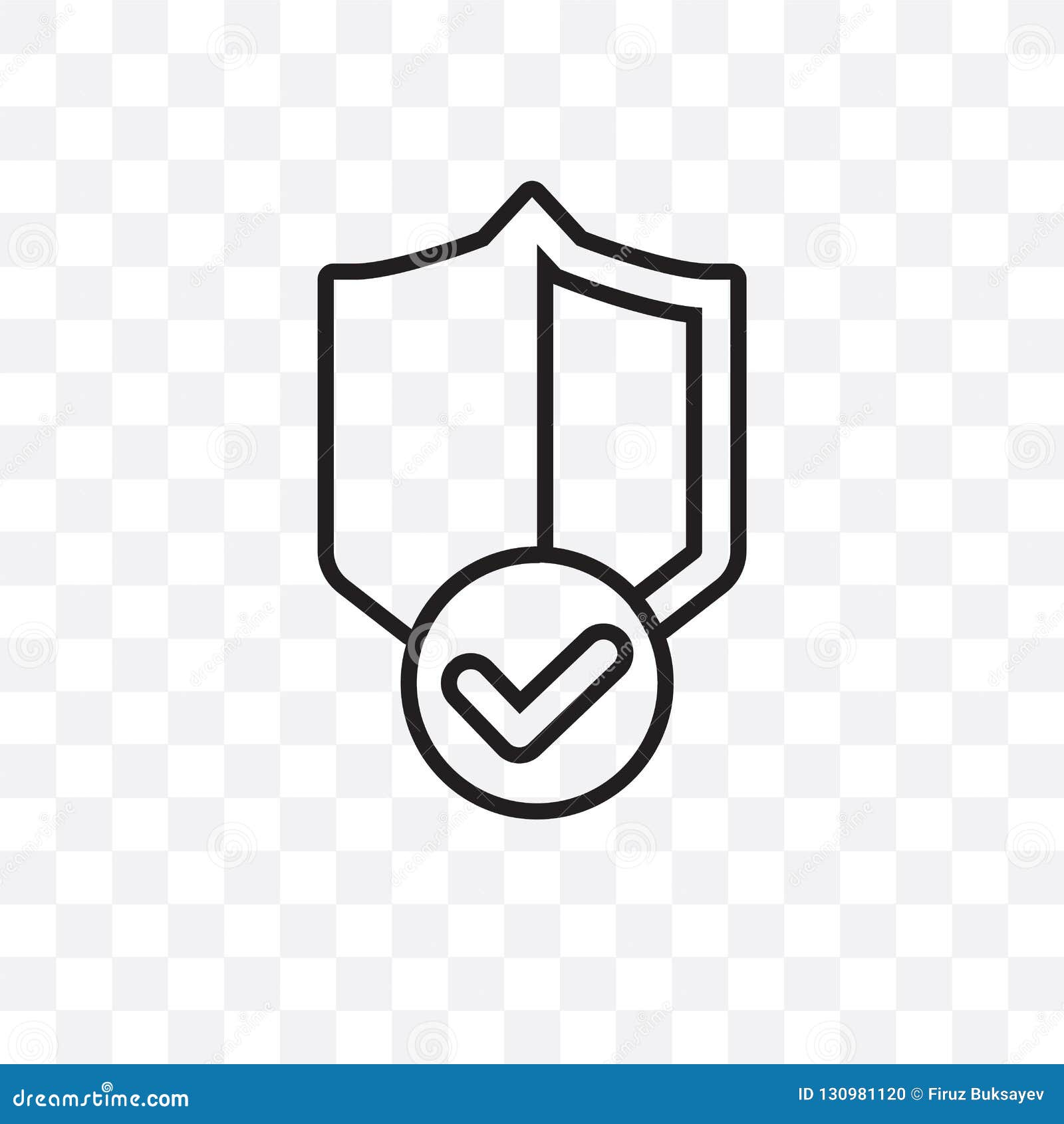 Guaranty Shield Vector Linear Icon Isolated on Transparent Background ...