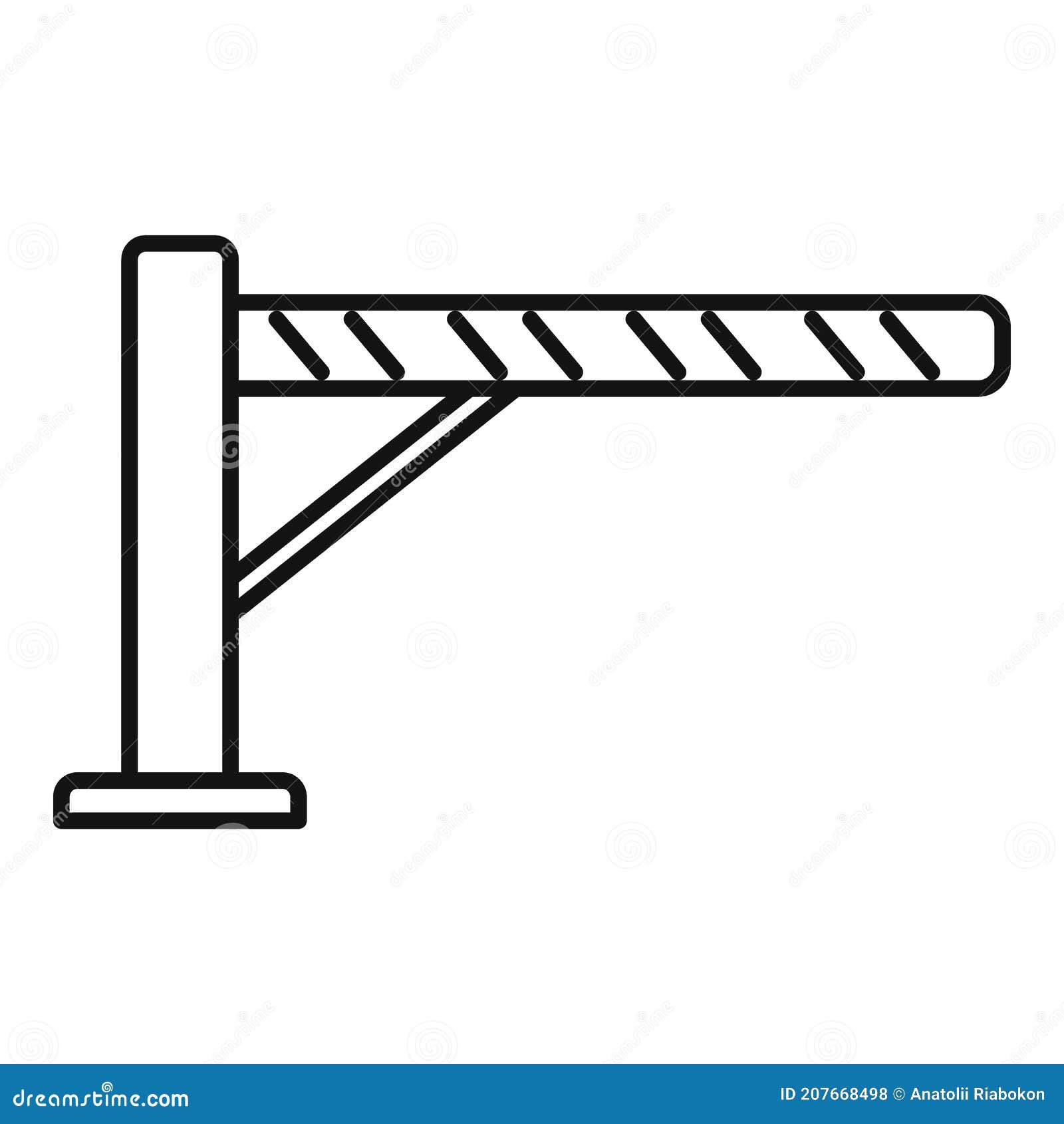 Guard Barrier Icon, Outline Style Stock Illustration - Illustration of ...