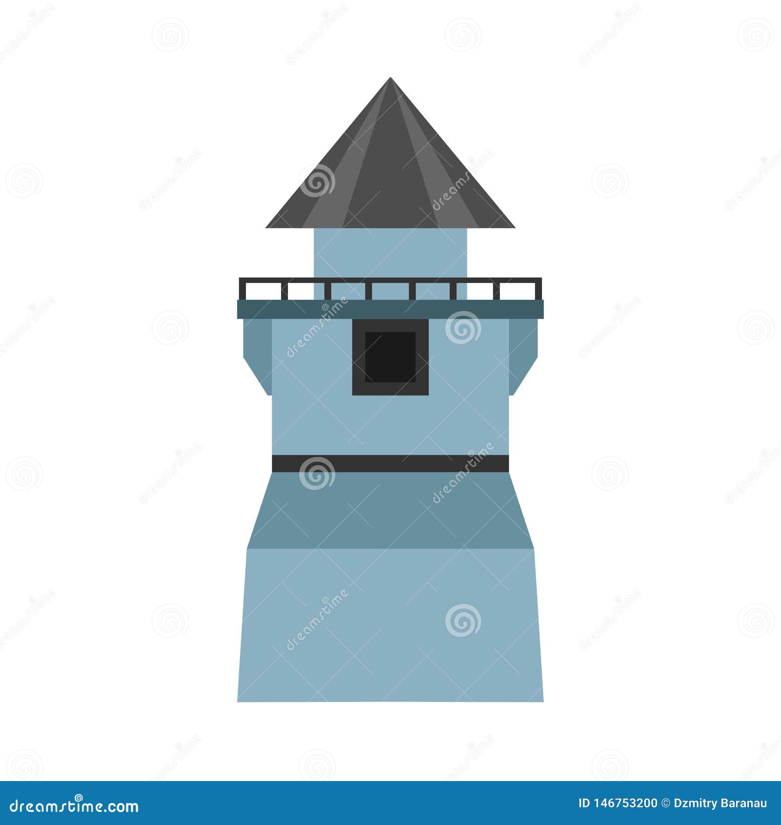 Guard Building Front View Vector Icon. Kingdom Protection Military Flat ...