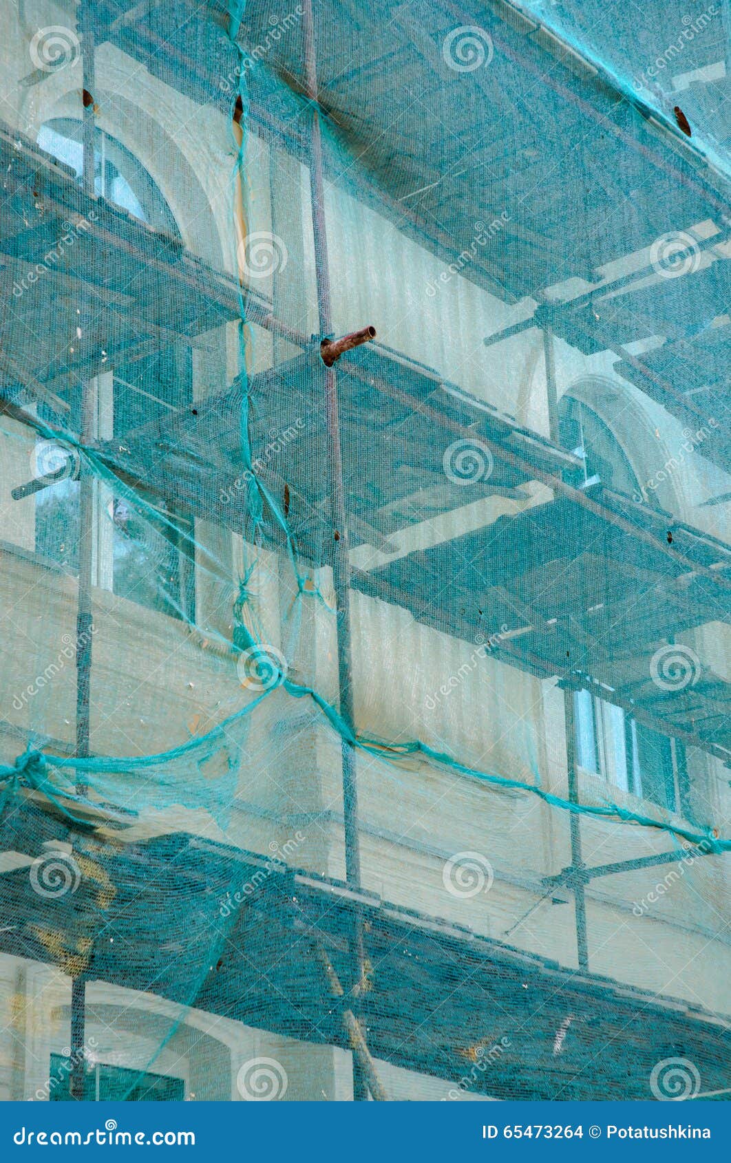 Guard at the Building Reconstruction Stock Photo - Image of fencing ...