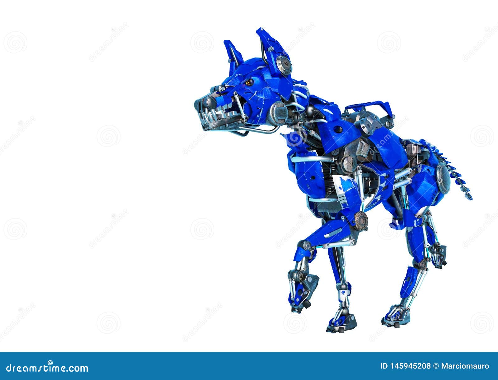 Guard Dog Robot Is A Security System In A White Background Stock ...