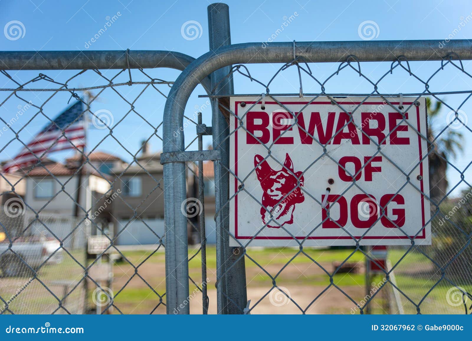 Guard dog sign stock photo. Image of home, gate, safety - 32067962