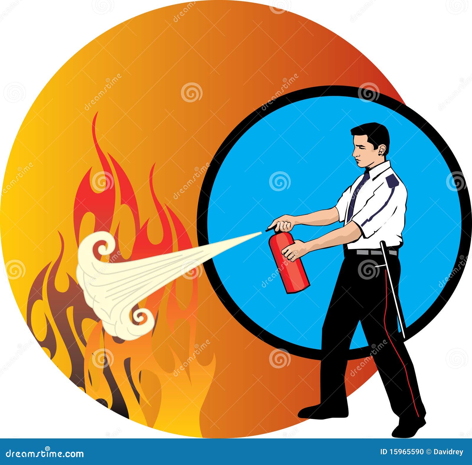 Guard Fire Logo With Shield Symbol Cartoon Vector | CartoonDealer.com ...