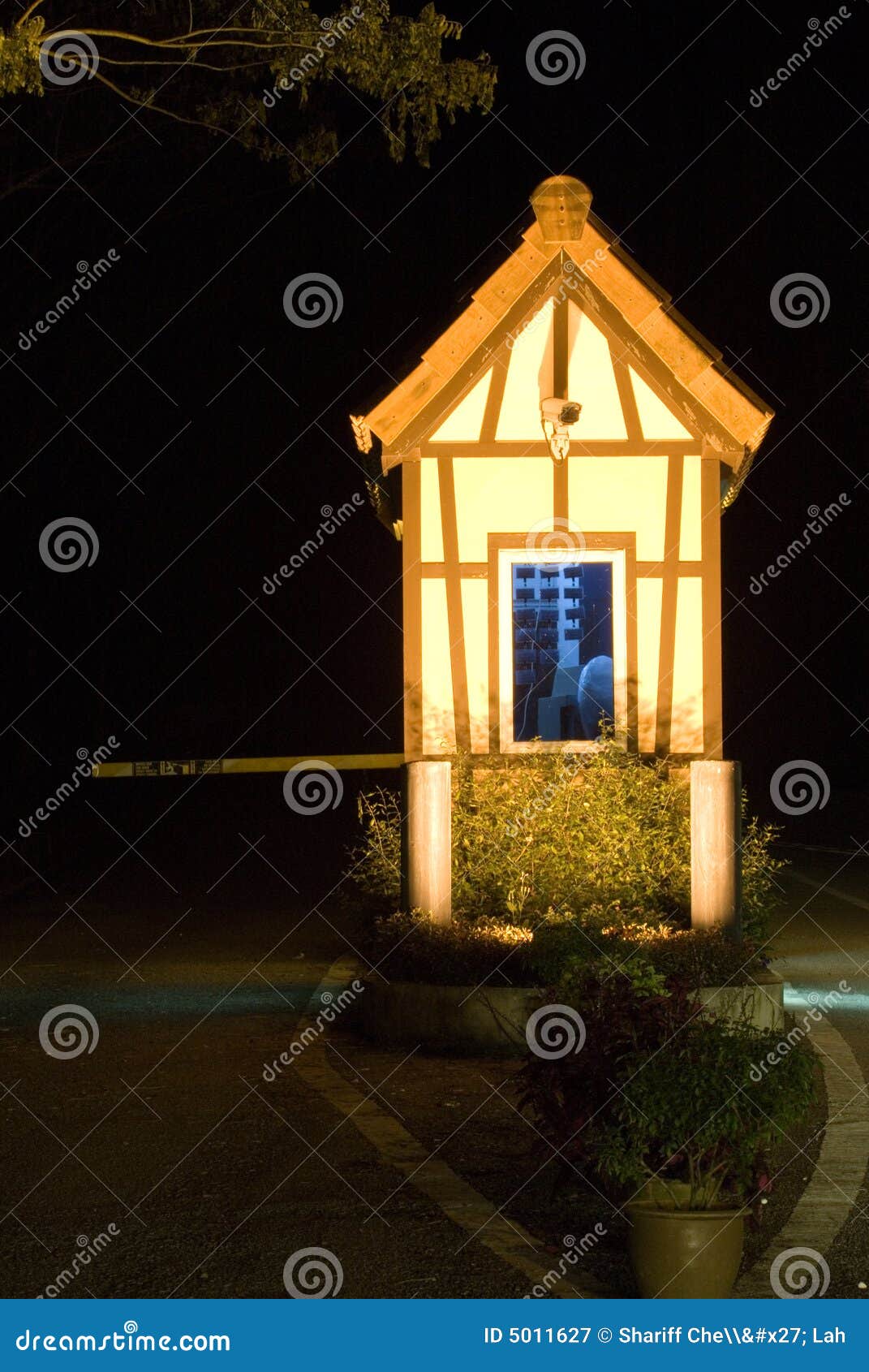 Guard House at Night stock image. Image of watch, house - 5011627