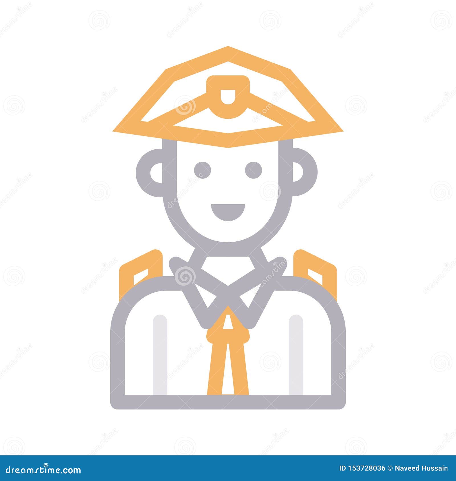 Guard Colour Line Vector Icon Stock Vector - Illustration of colour ...