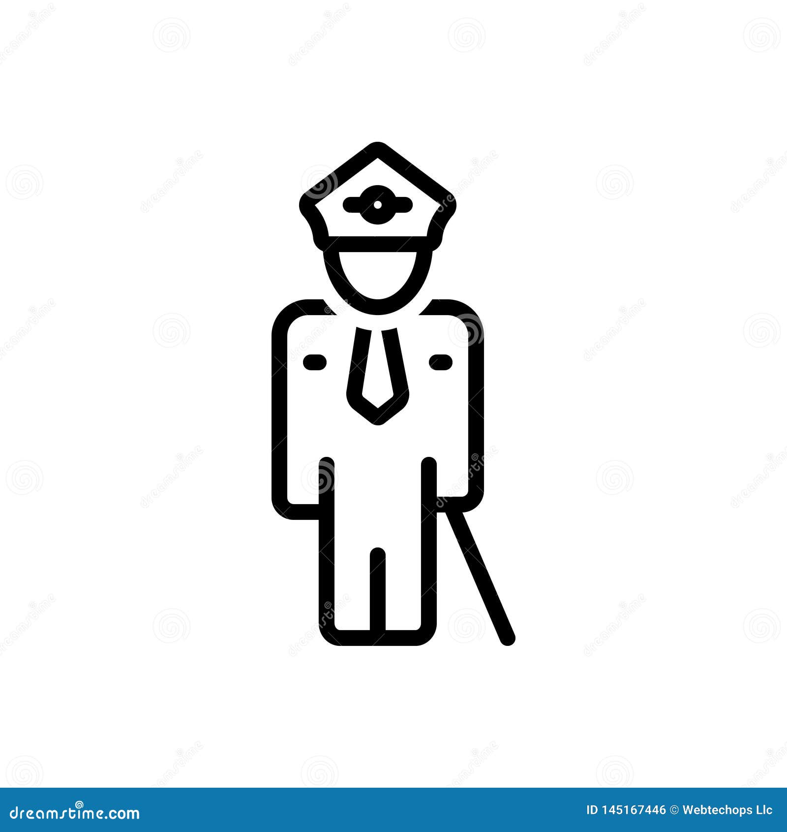 Black Line Icon for Guard, Security and Train Stock Vector ...