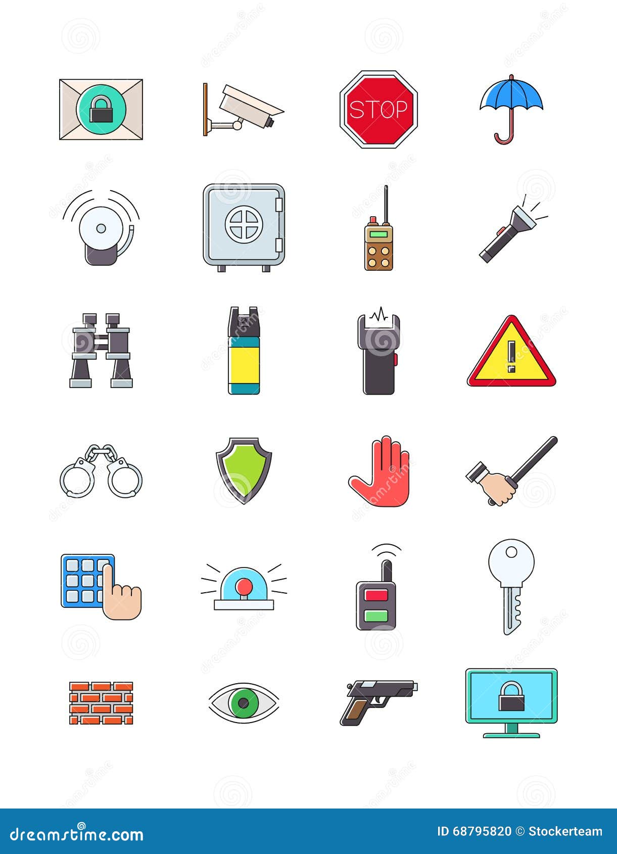 Guard icons set stock vector. Illustration of network - 68795820