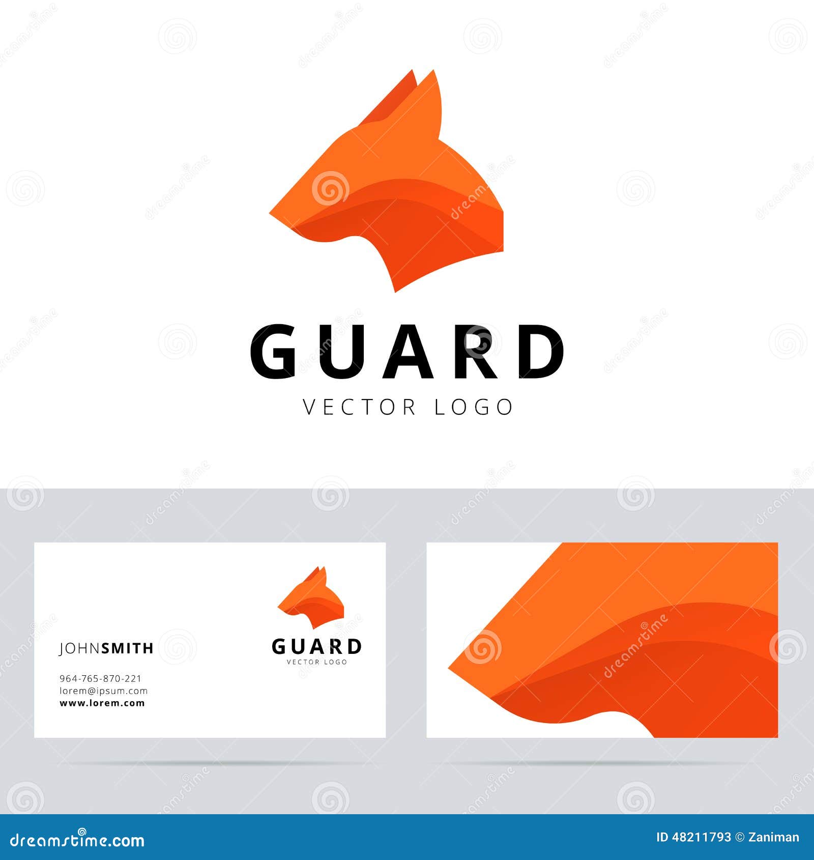 Guard Logo Template with Dog Head Sign. Stock Vector - Illustration of ...