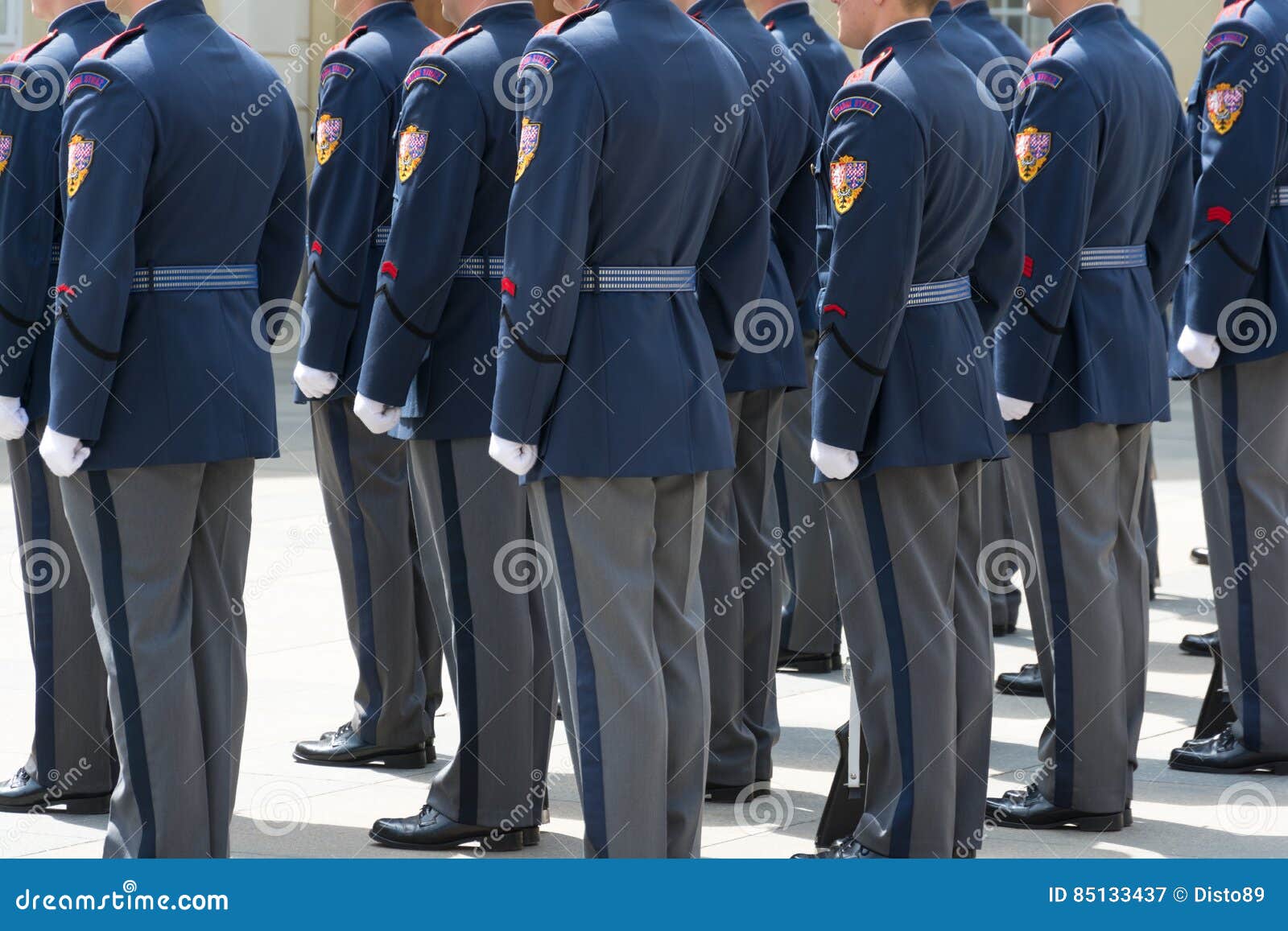 Guard of Prague Castle with Weapons from Behind. Editorial Photography ...