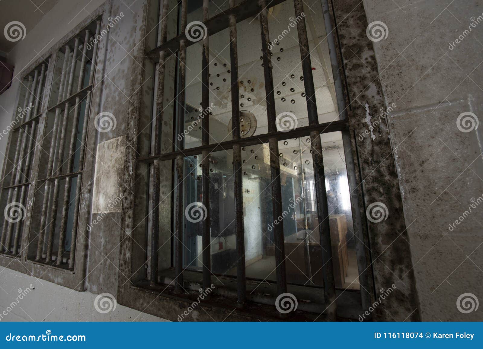 Guard Room Inside Abandoned Prison Stock Photo - Image of guard, inside ...