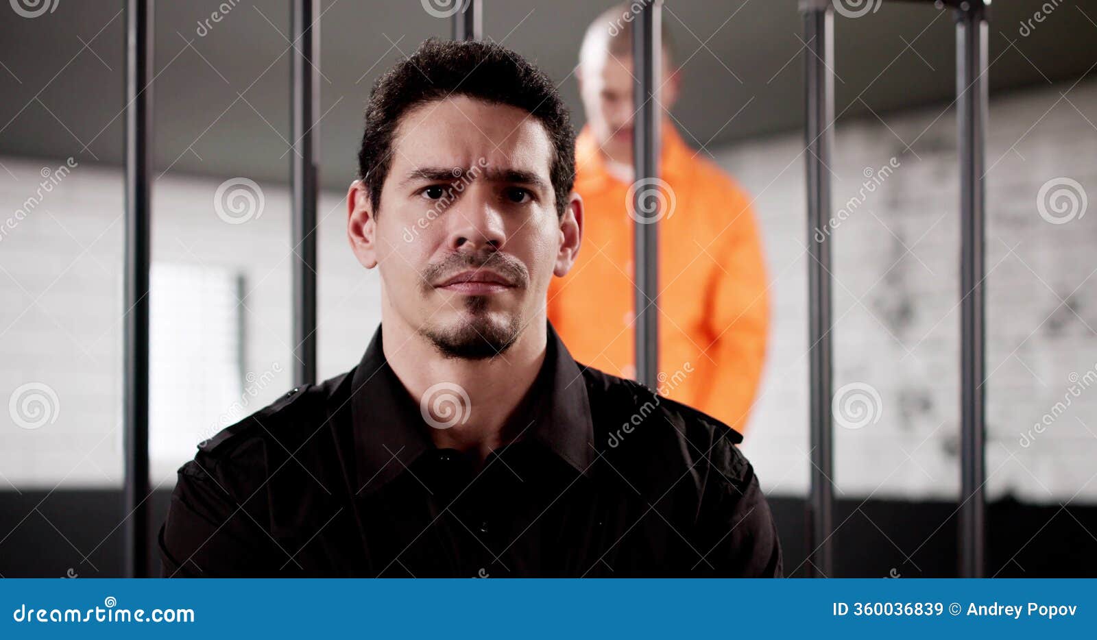 Guard Securing Bars while Investigating Justice Stock Image - Image of ...