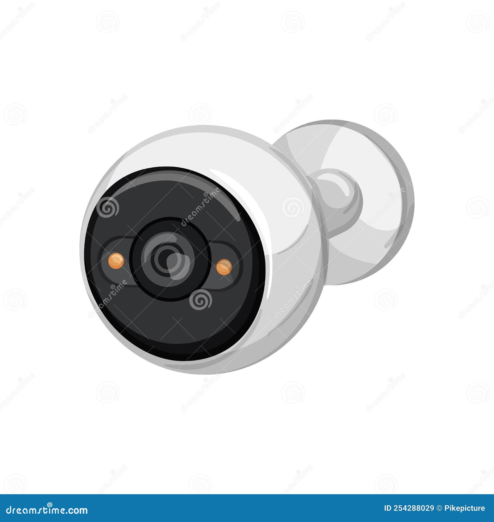 Guard Security Camera Cctv Cartoon Vector Illustration Stock ...