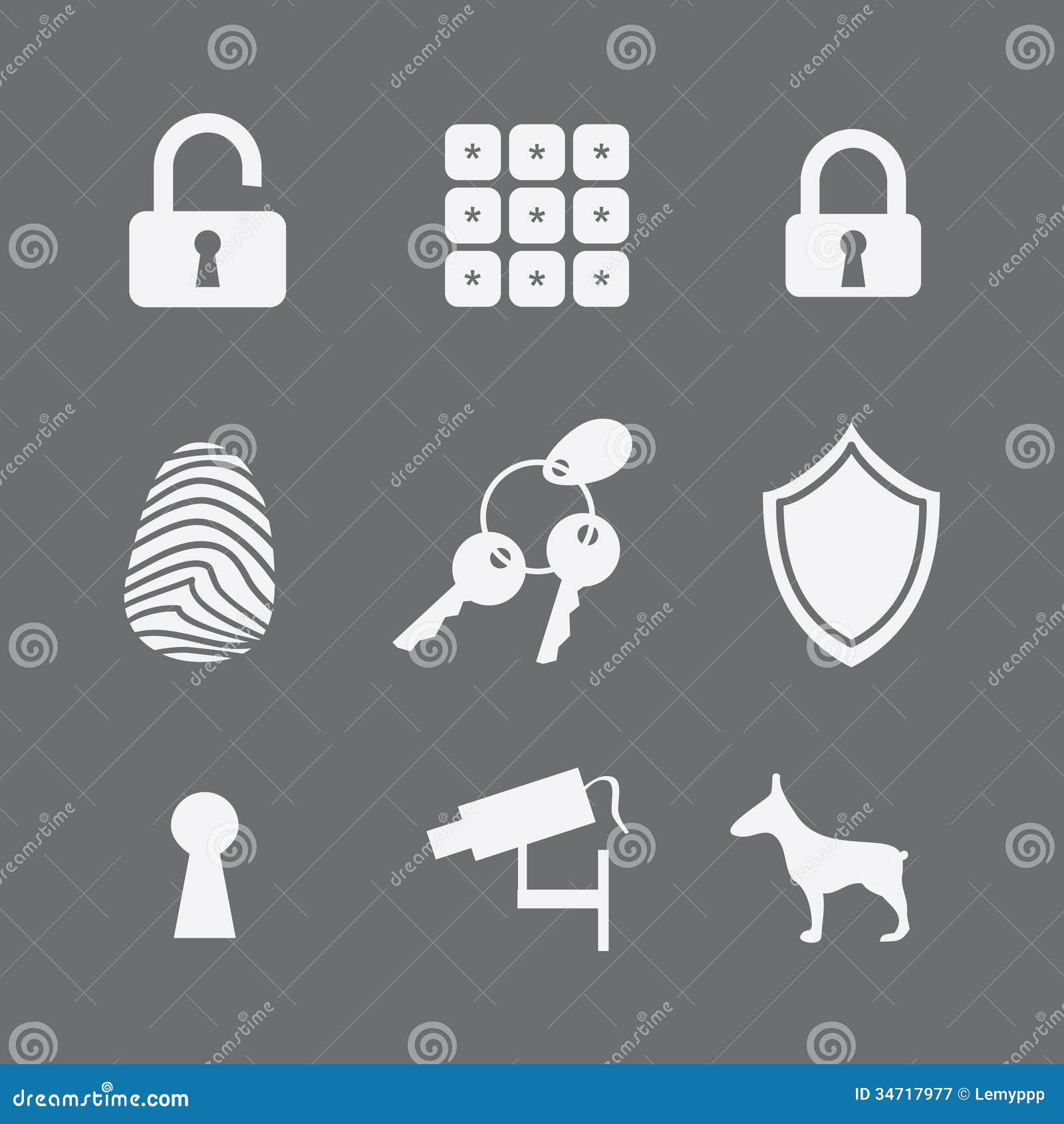 Guard security icons stock vector. Illustration of minimal - 34717977
