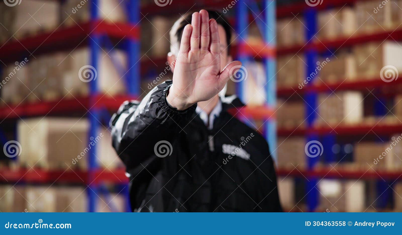 Guard Security Officer Making Stop Gesture Stock Photo - Image of ...