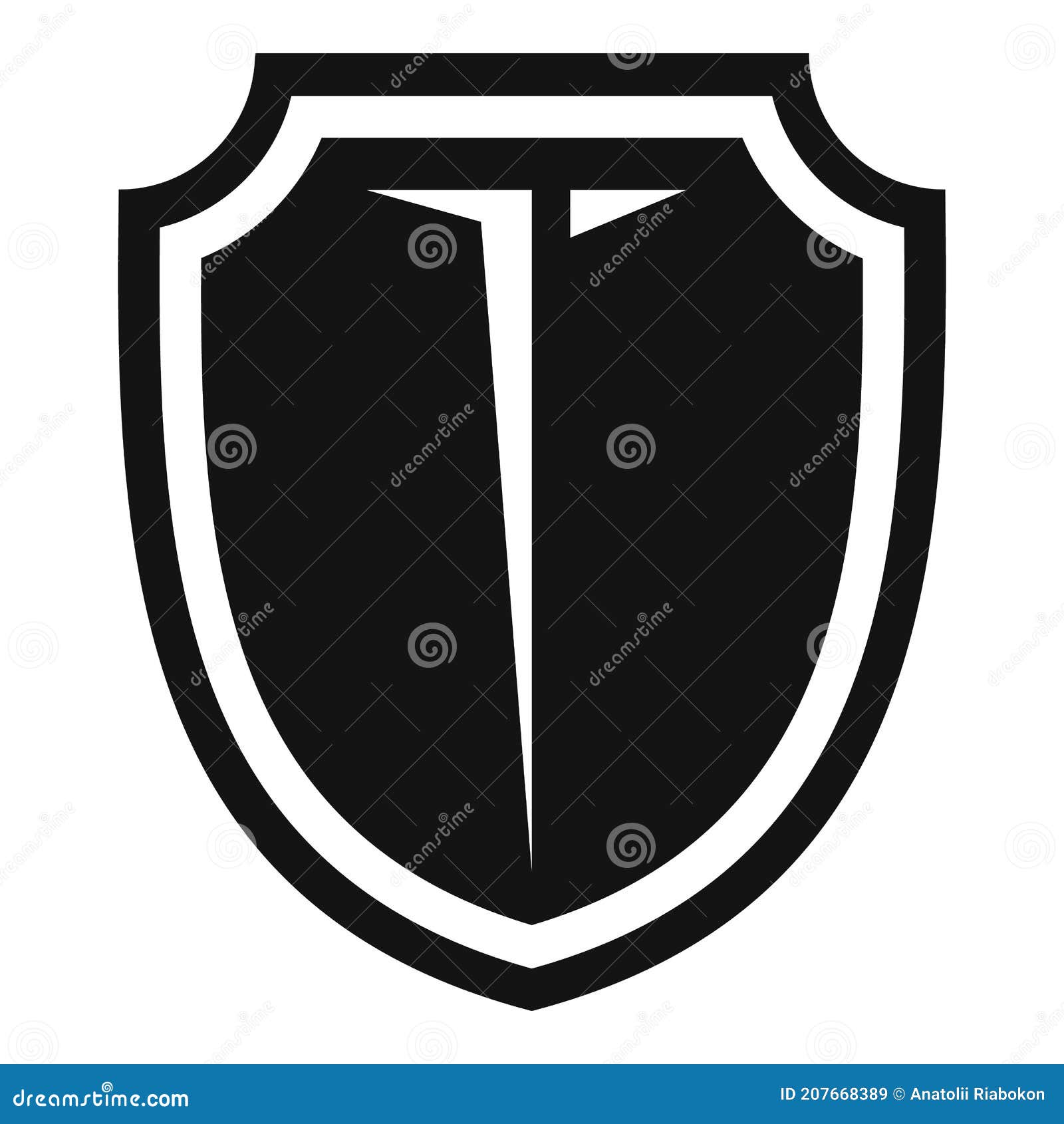 Guard Shield Icon, Simple Style Stock Illustration - Illustration of ...