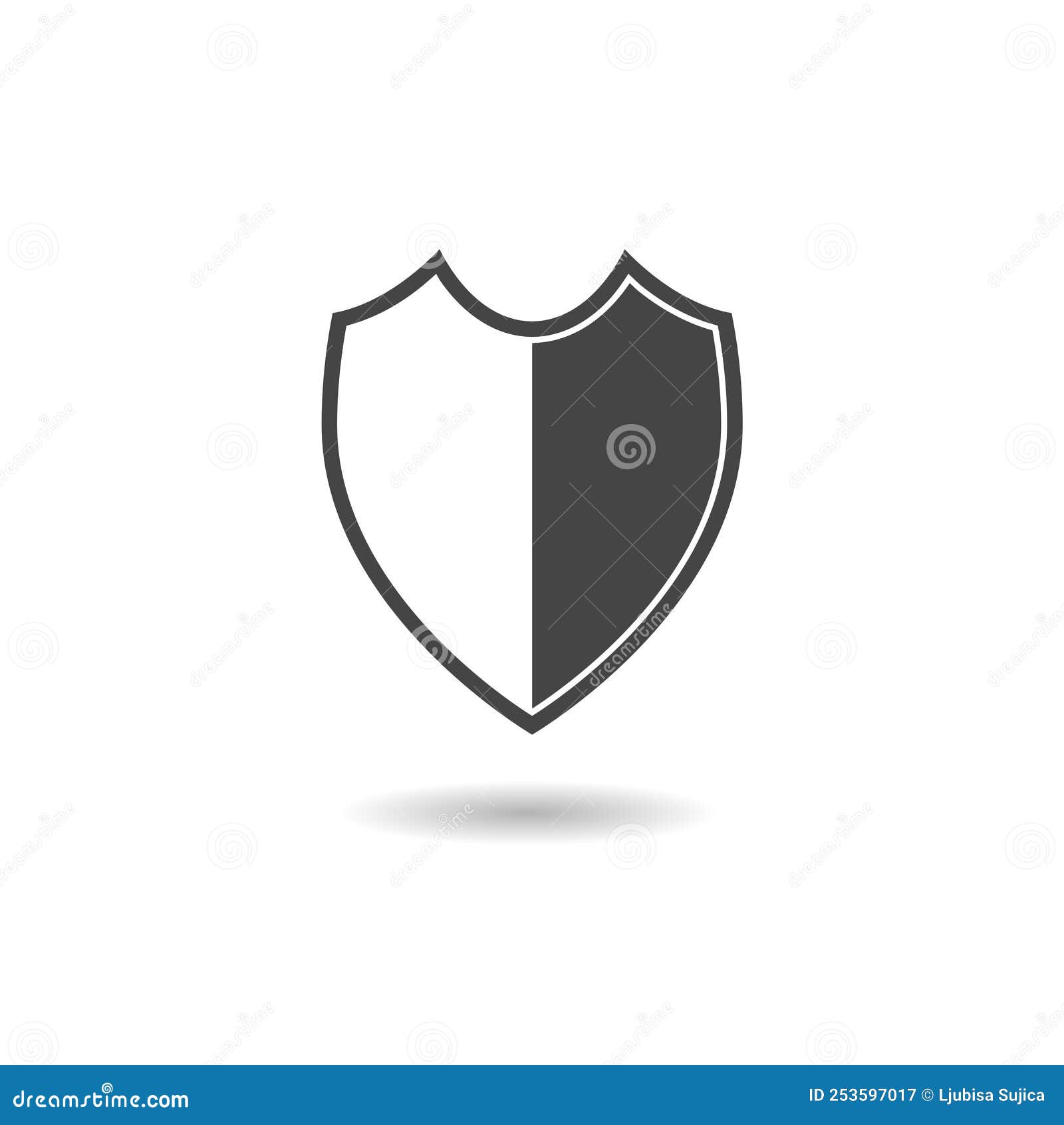 Guard Shield. Security Shield Logo Icon with Shadow Stock Vector ...