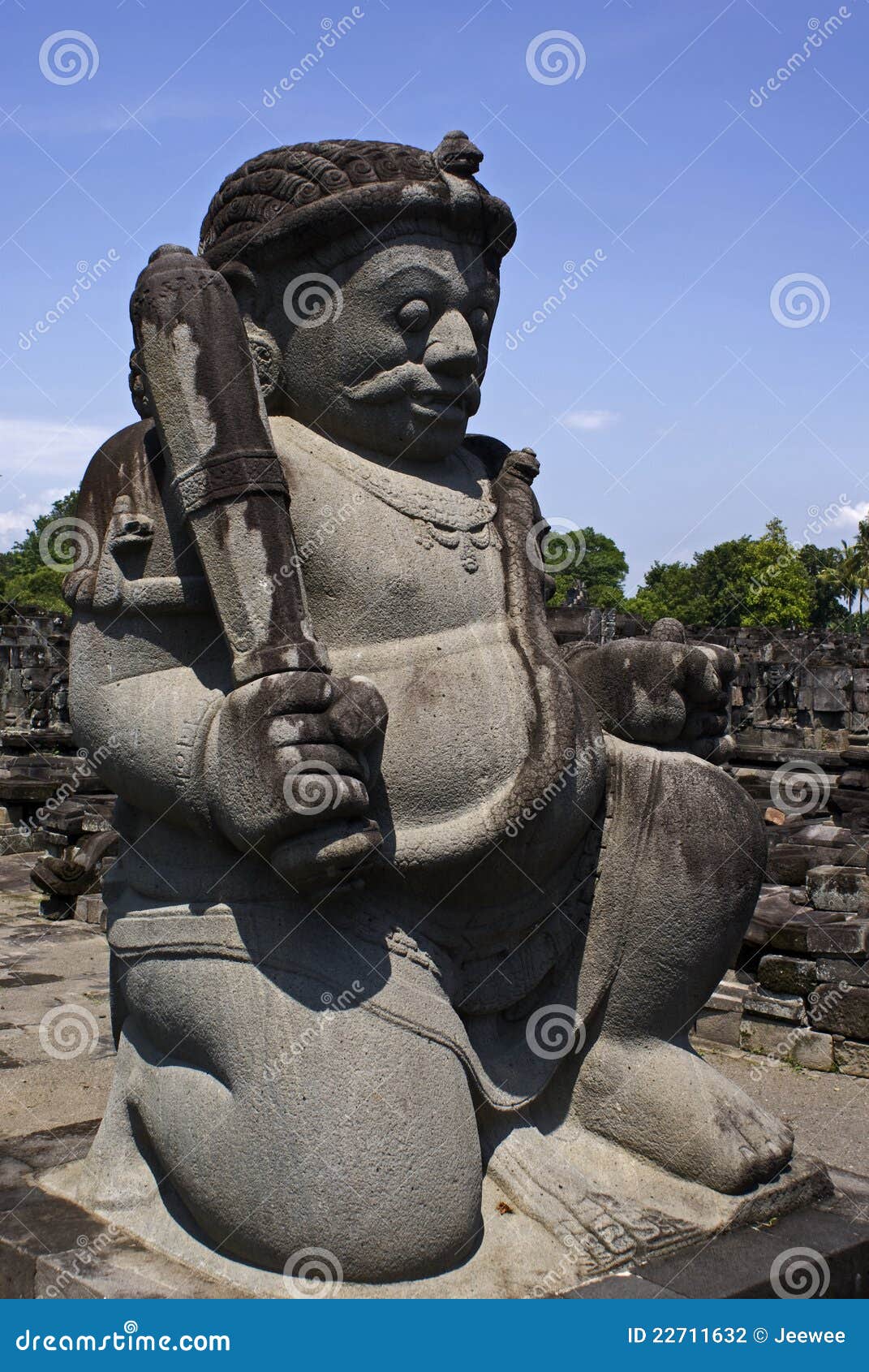 Guard Statue in Prambanan Temple in Indonesia Stock Photo - Image of ...