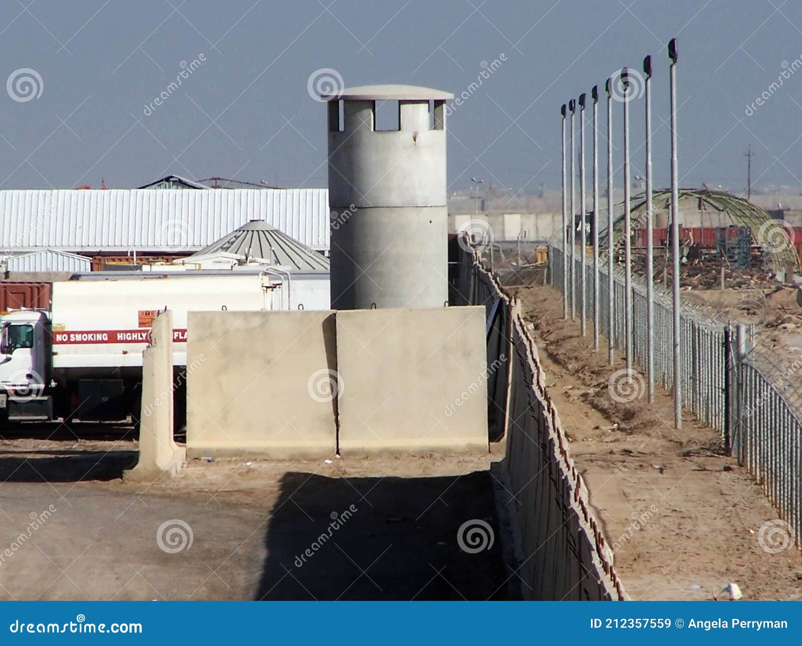 Guard Tower on a FOB in Basra Stock Image - Image of basra, barriers ...