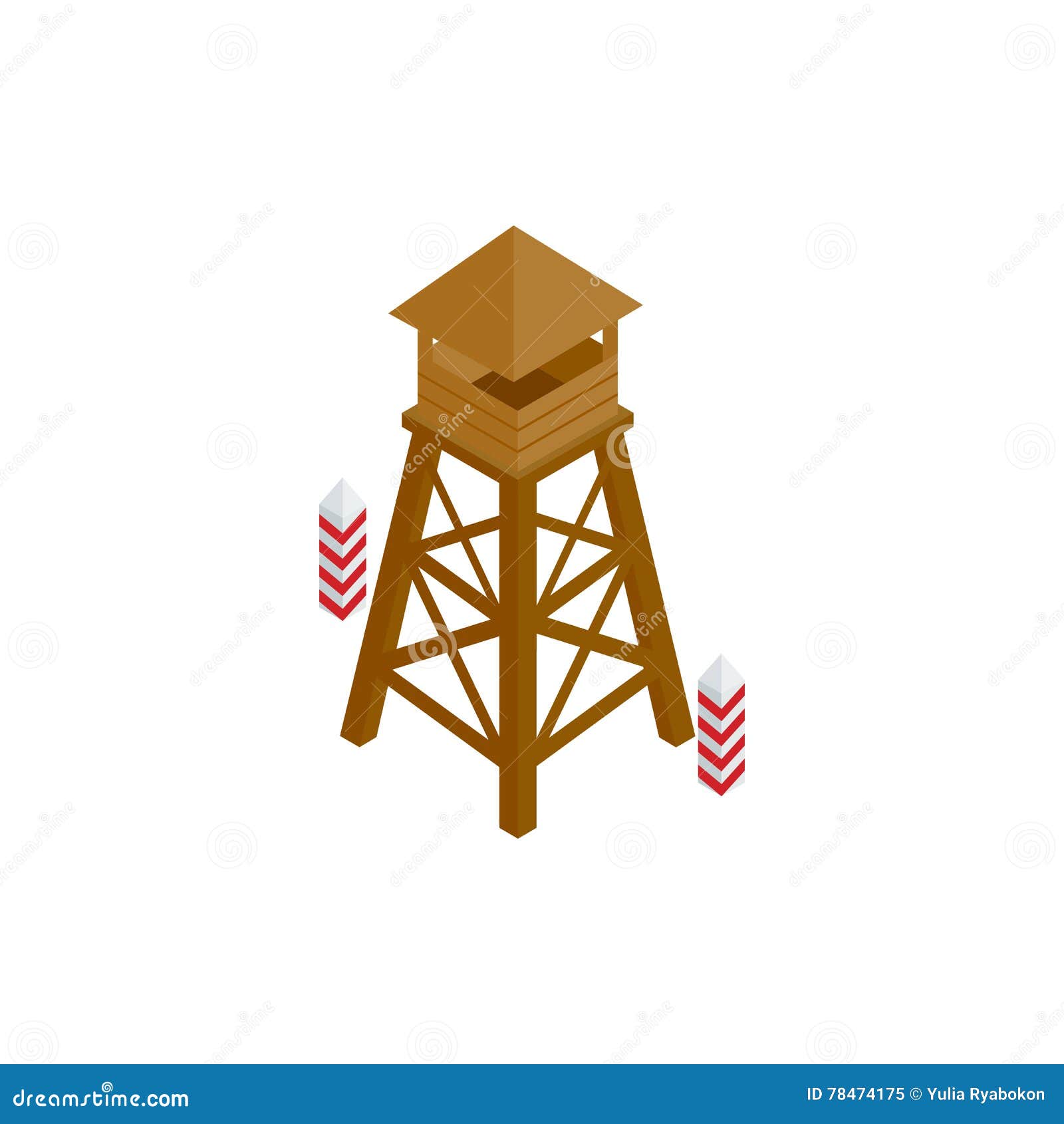 Guard Tower Icon, Isometric 3d Style Stock Illustration - Illustration ...
