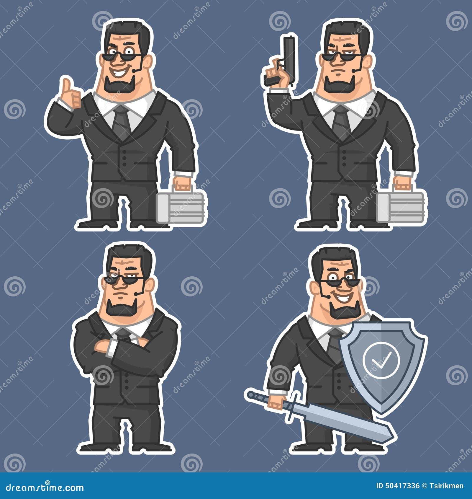 Guard in Various Poses Stickers 2 Stock Vector - Illustration of ...