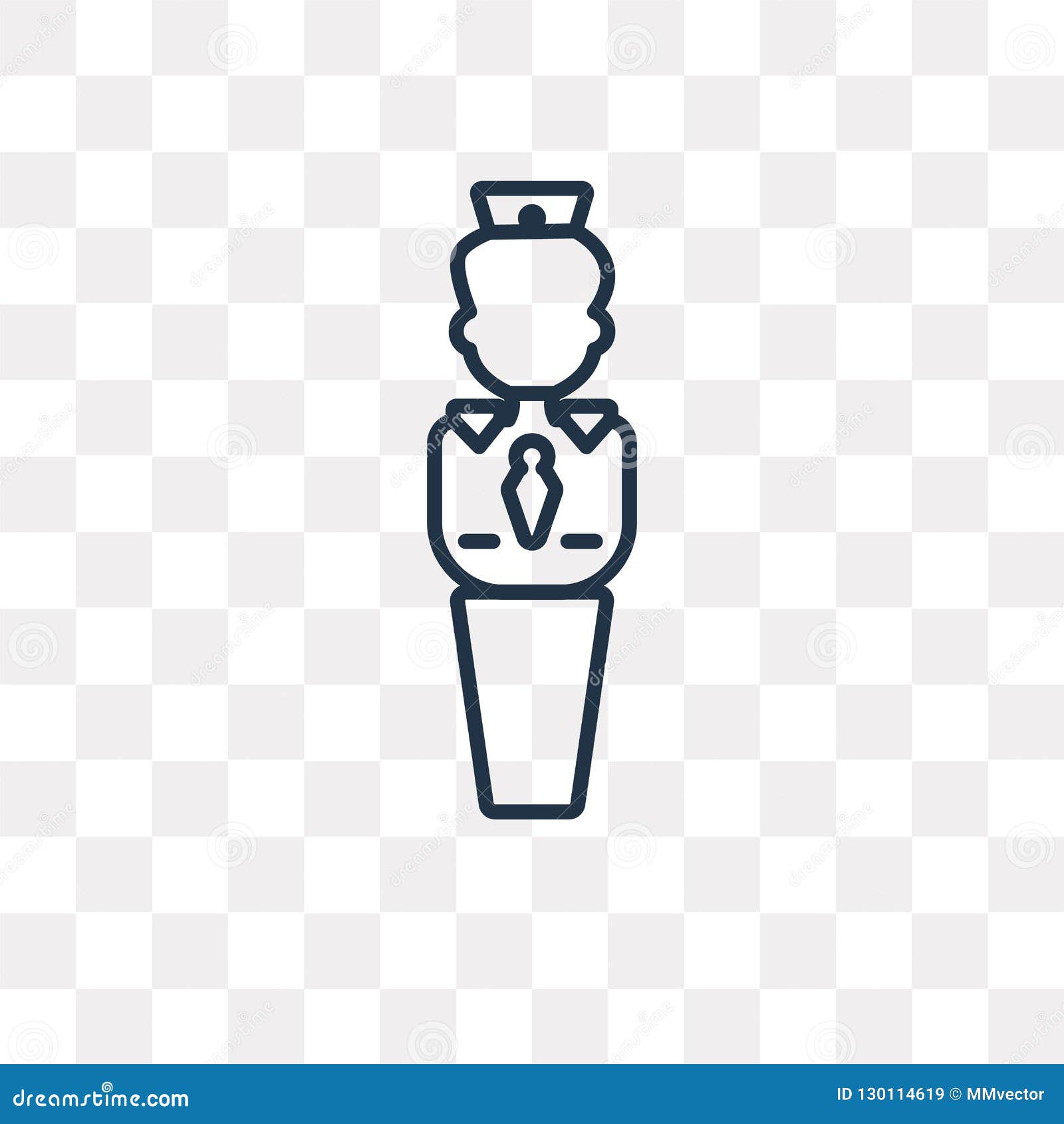 Guard Vector Icon Isolated on Transparent Background, Linear Guard ...