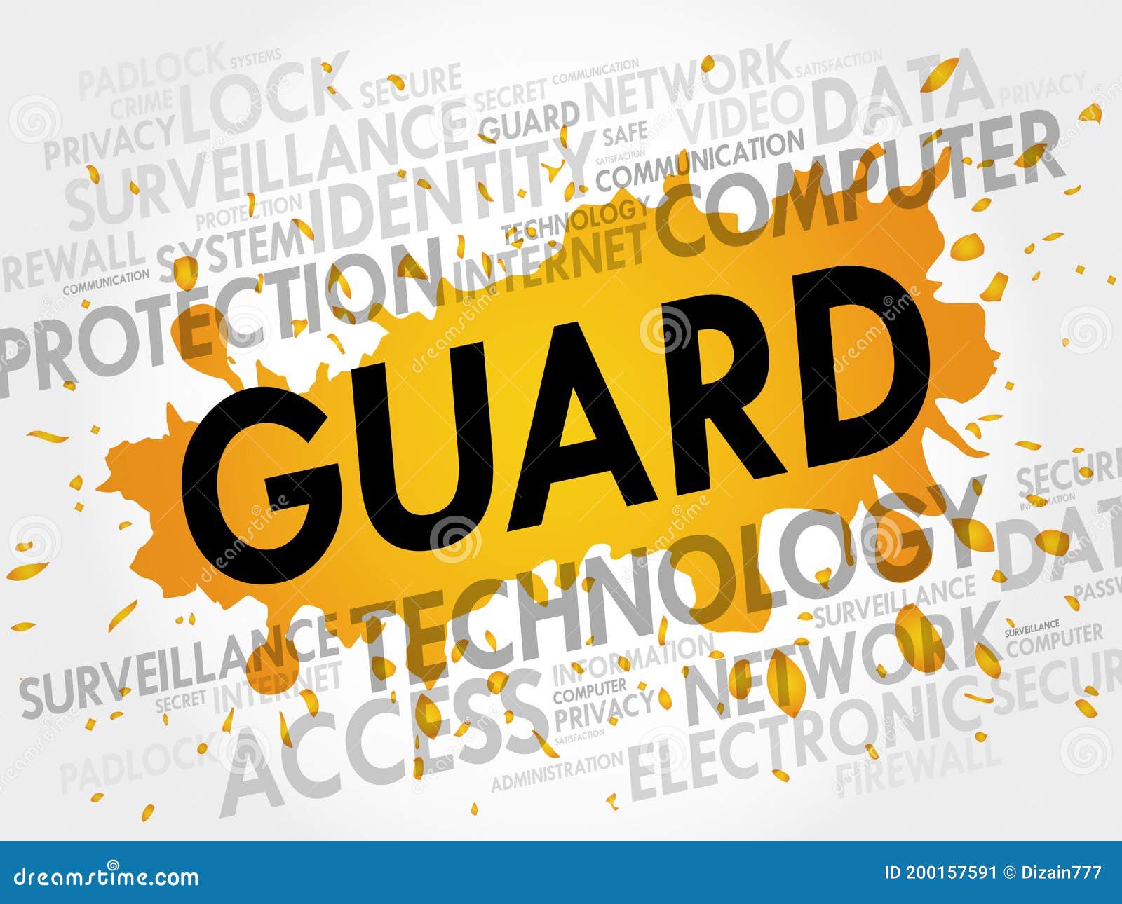 GUARD word cloud stock illustration. Illustration of electronic - 200157591