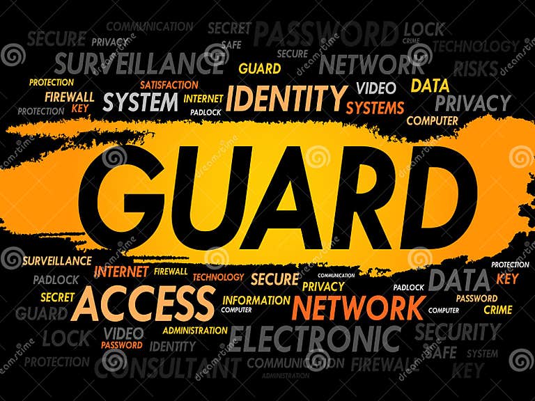 GUARD word cloud stock illustration. Illustration of password - 200223900