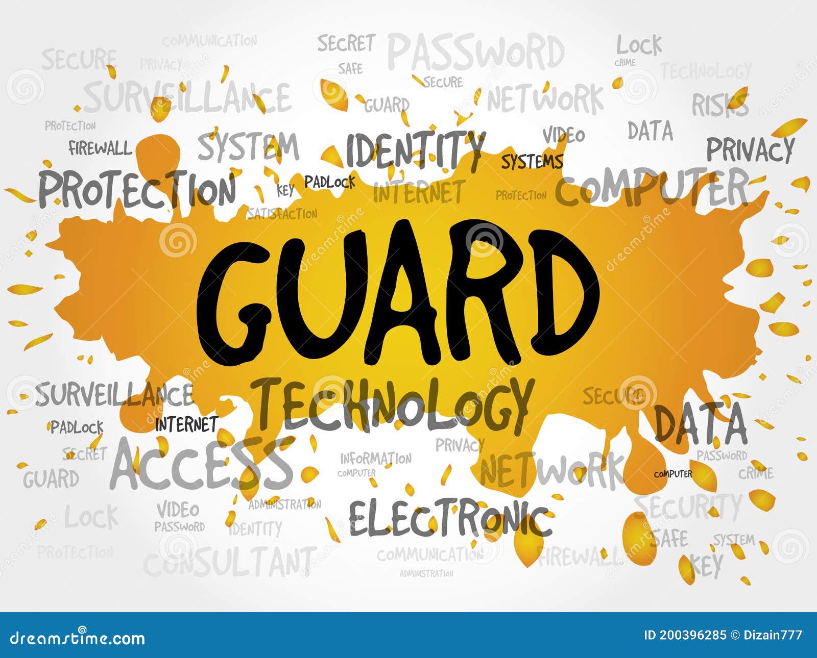 GUARD word cloud stock illustration. Illustration of safe - 200396285