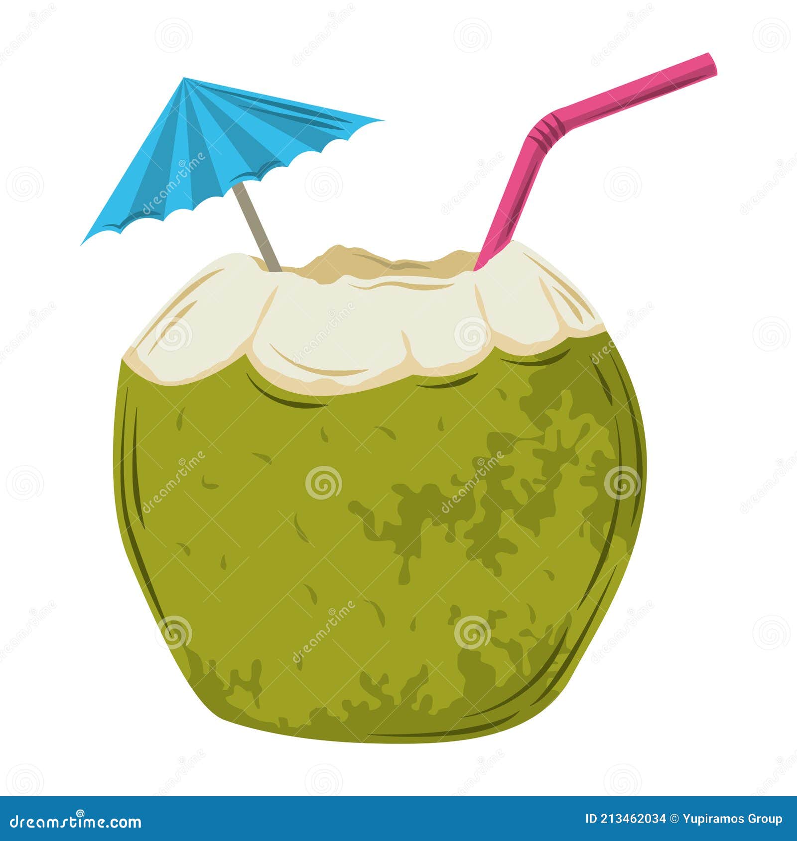Guarda-chuva de coco ilustração do vetor. Ilustração de coquetel ...