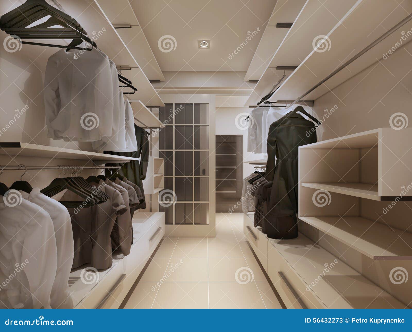 Guardarropa De Lujo En Estilo Moderno Stock de ilustración ...